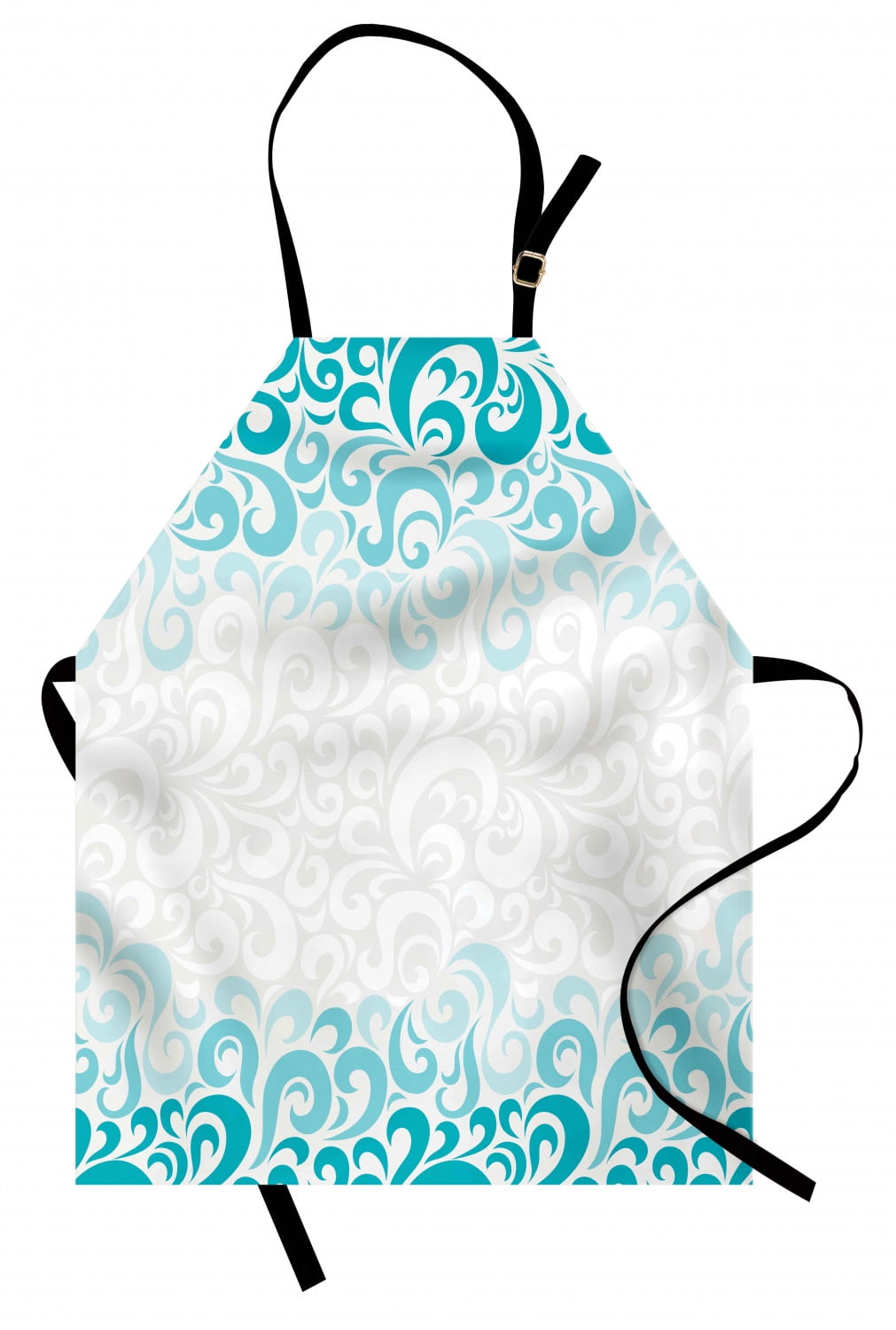 Turquoise Apron Abstract Floral Flowers Pattern Classic Artistic Design ...