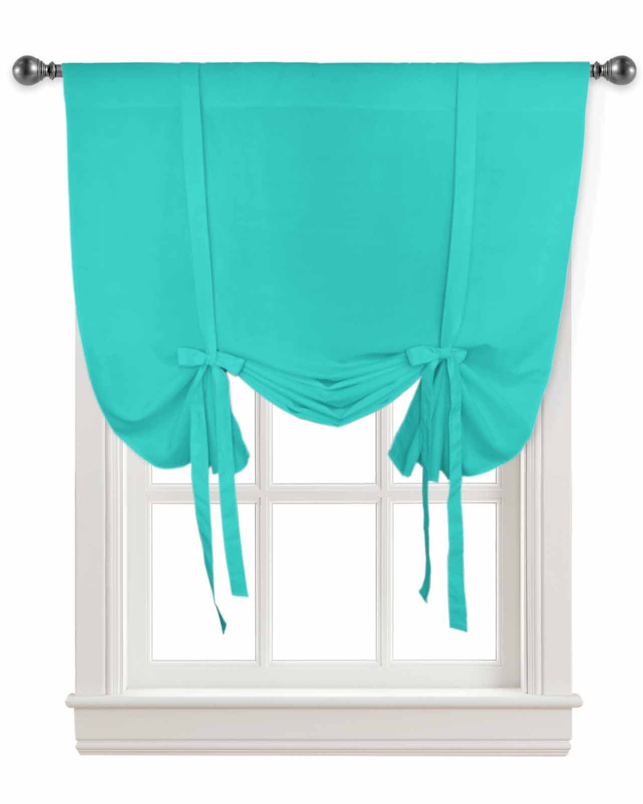 Turquoise Aqua Tie Up Curtains for Kitchen Bathroom Bedroom Windows 45 ...