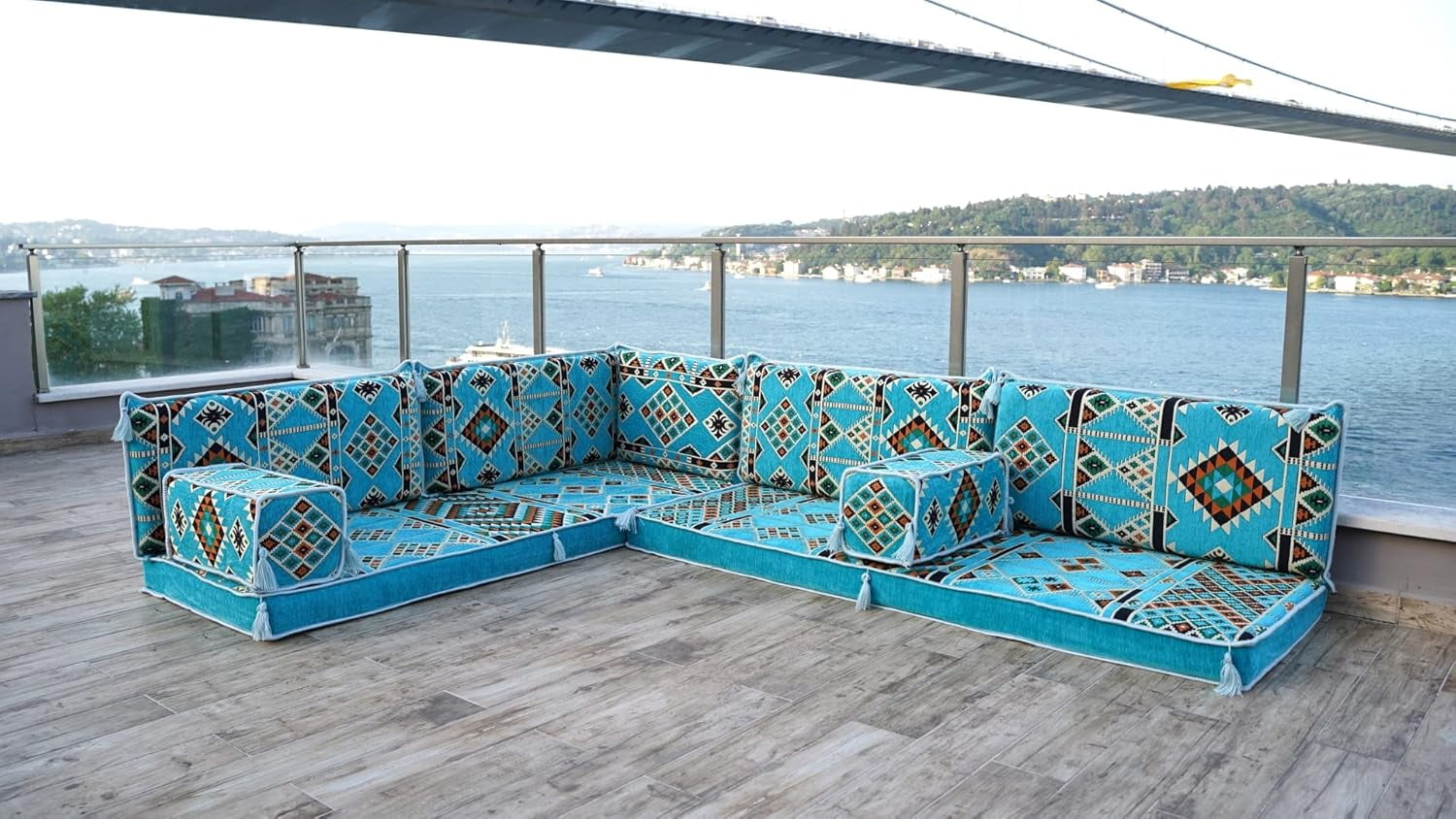 Turquoise Arabic Floor Pillows, Sleeper Sofa, Diwan Sofa, Turkish Sofa ...