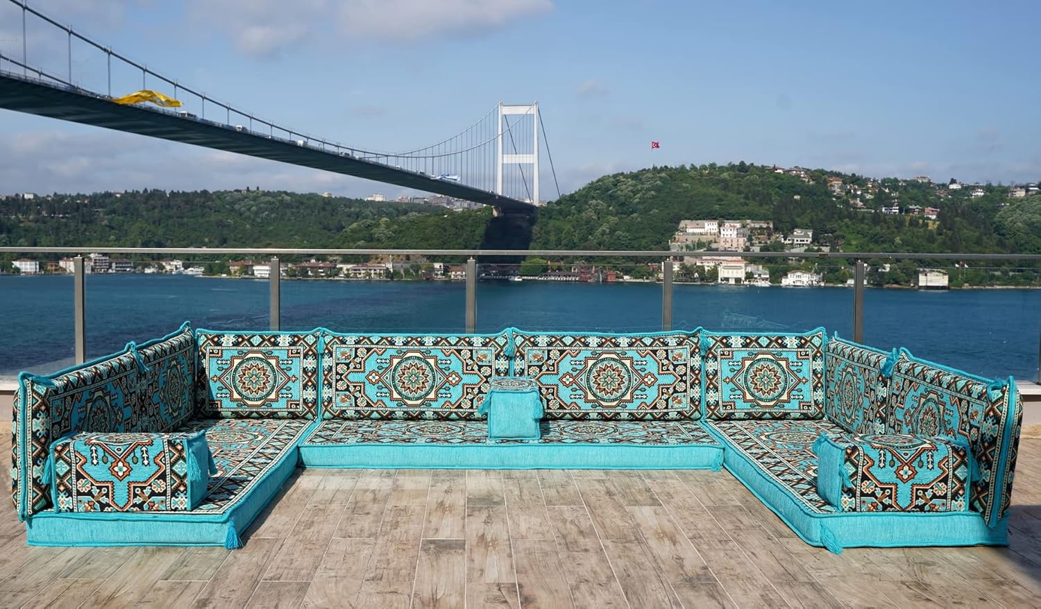 Turquoise Arabic Modular Sofa, Arabic Floor Seating, Turkish Sofa ...