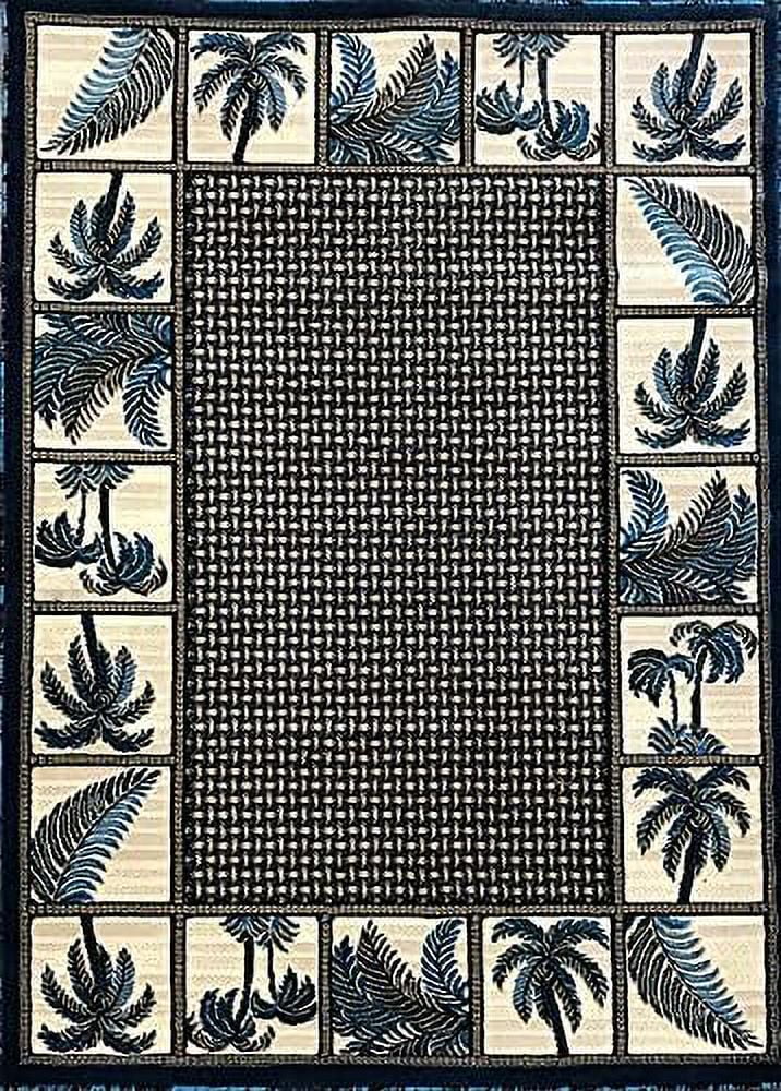 Turquoise Area Rug Tropical Turquoise Green Black Design 728 (8 Feet X ...