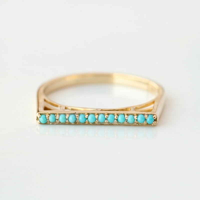 Turquoise Bar Ring, 925 Starling Silver Ring, Unique Ring, Vintage Ring ...