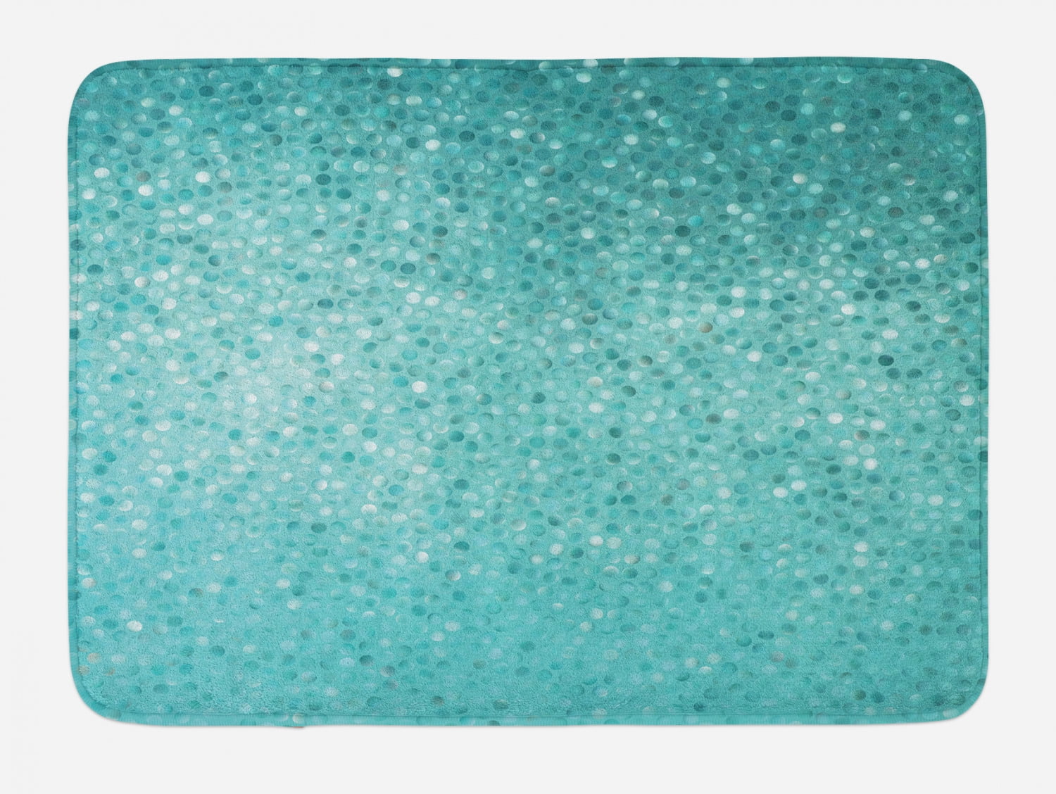 Turquoise Bath Mat, Small Dot Mosaic Tiles Shape Simple Classical ...