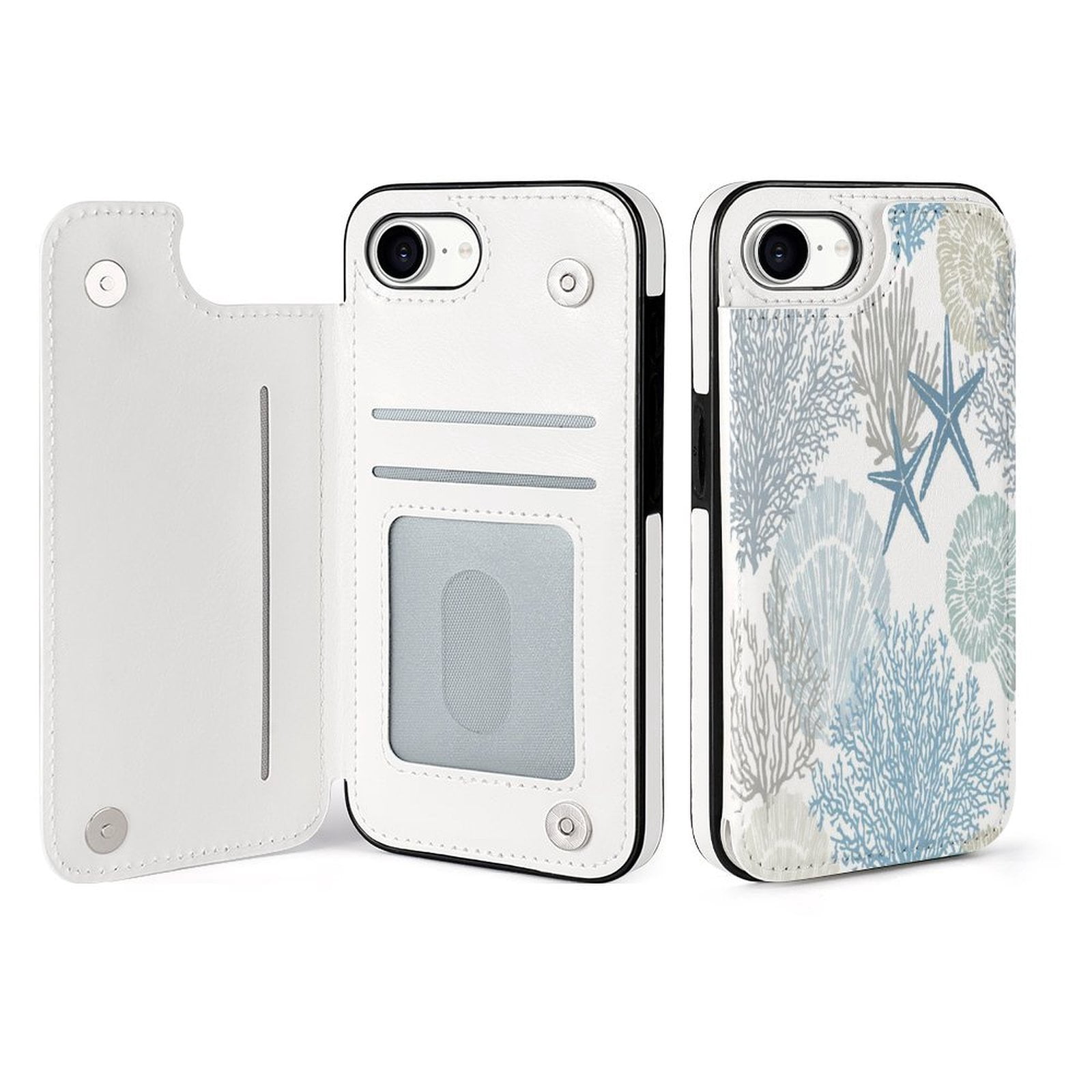 Turquoise Beach Leather Wallet Case for iPhone 16 Pro Max 16E 16SE4 ...