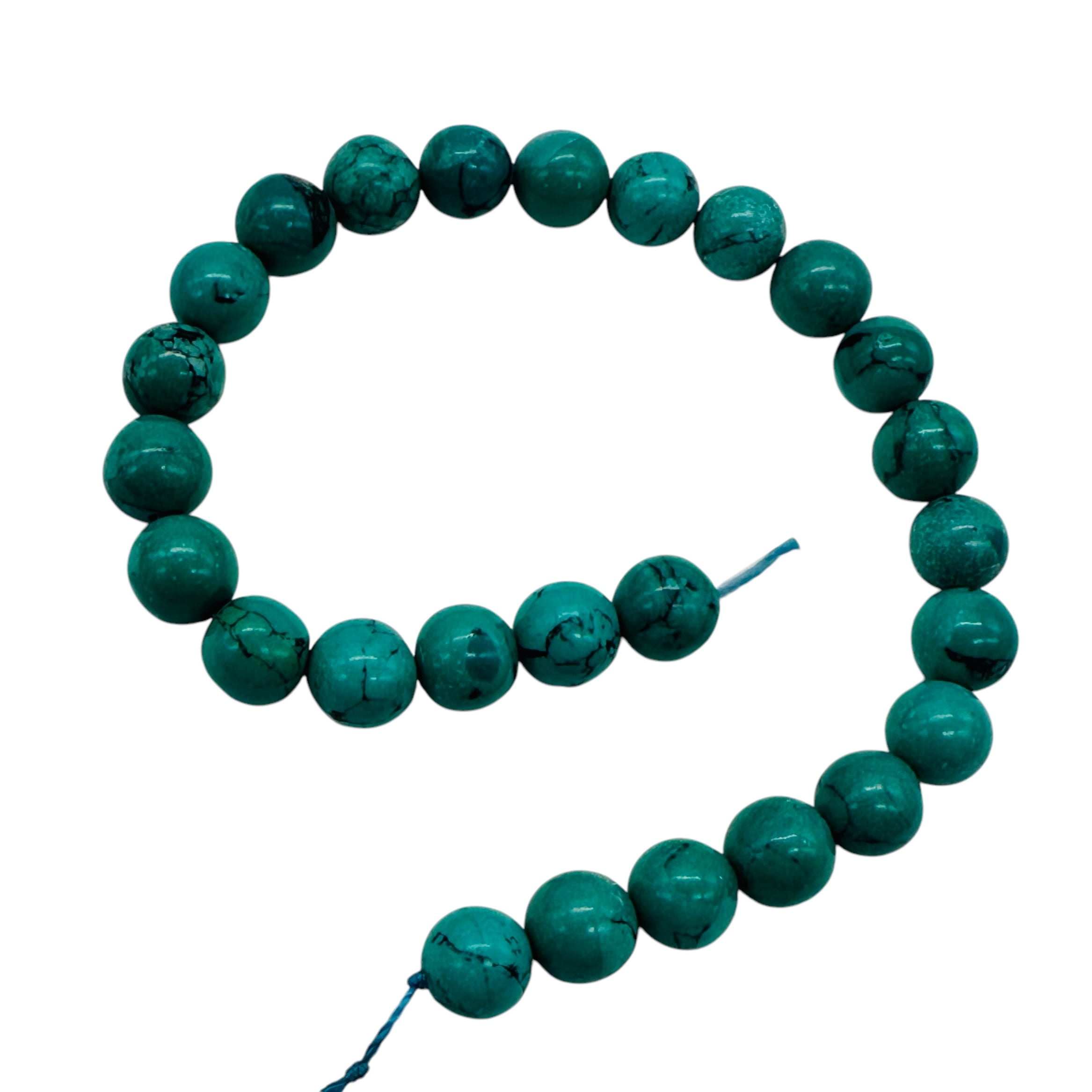 Turquoise Beads Round Half Strand | 8mm | Blue | 1 Half Strand ...
