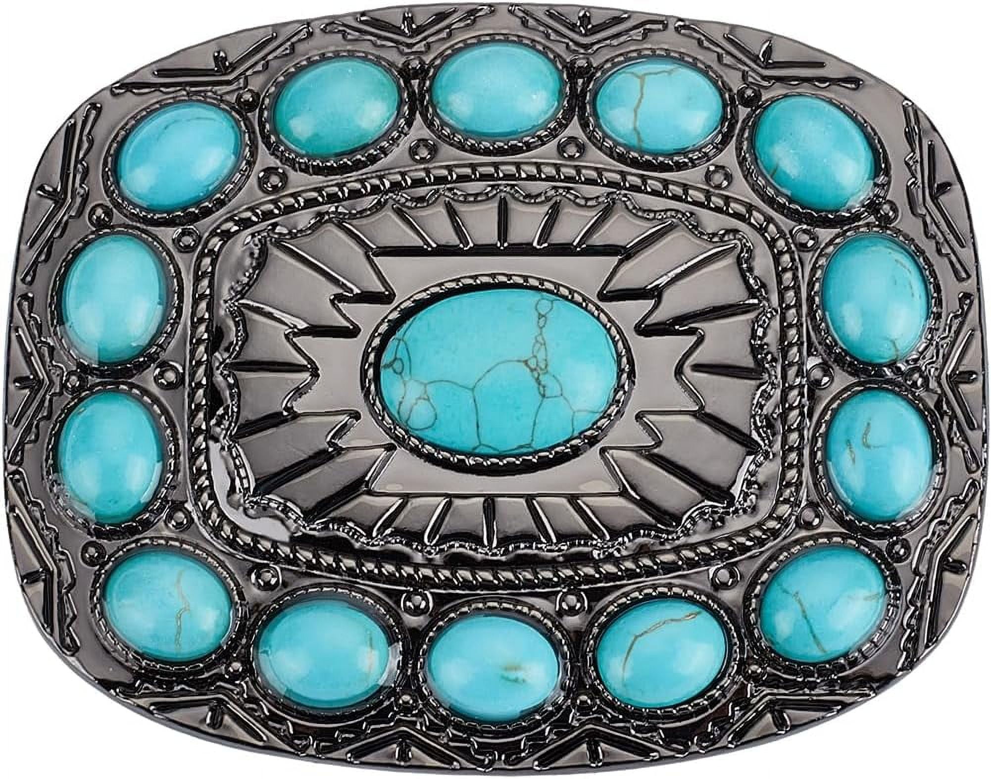 Turquoise Belt Buckle Western Vintage Medieval Buckles Bohemian Style ...