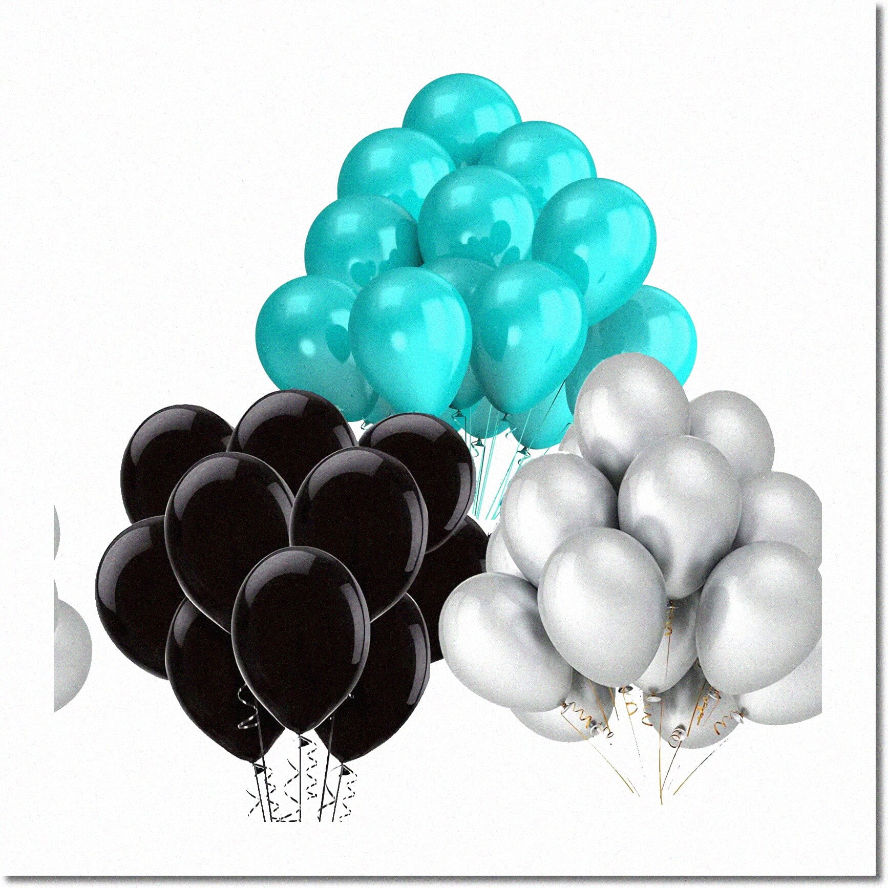 Turquoise Bliss Party Pack - Vibrant Teal Black Graduation & Birthday ...