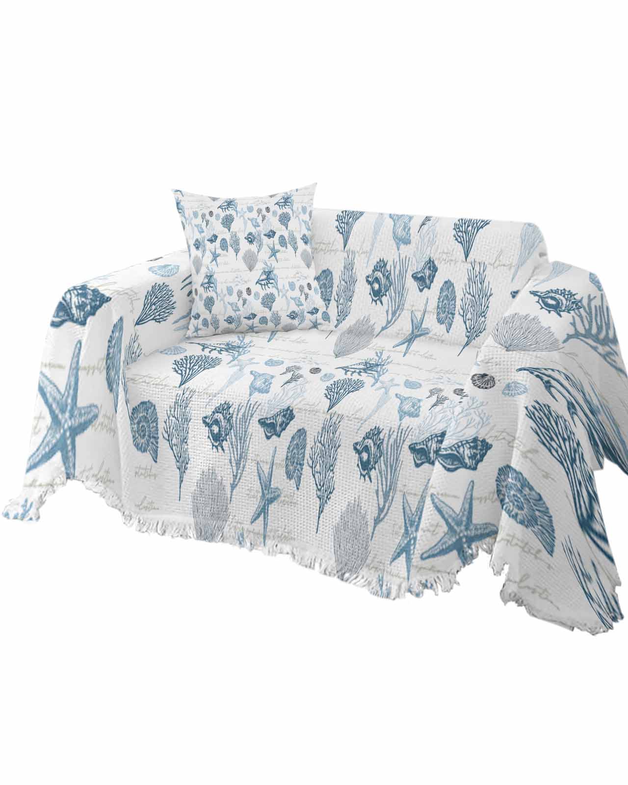 Turquoise Blue Coastal Sofa Couch Covers for Dog,Washable Sofa Throw ...