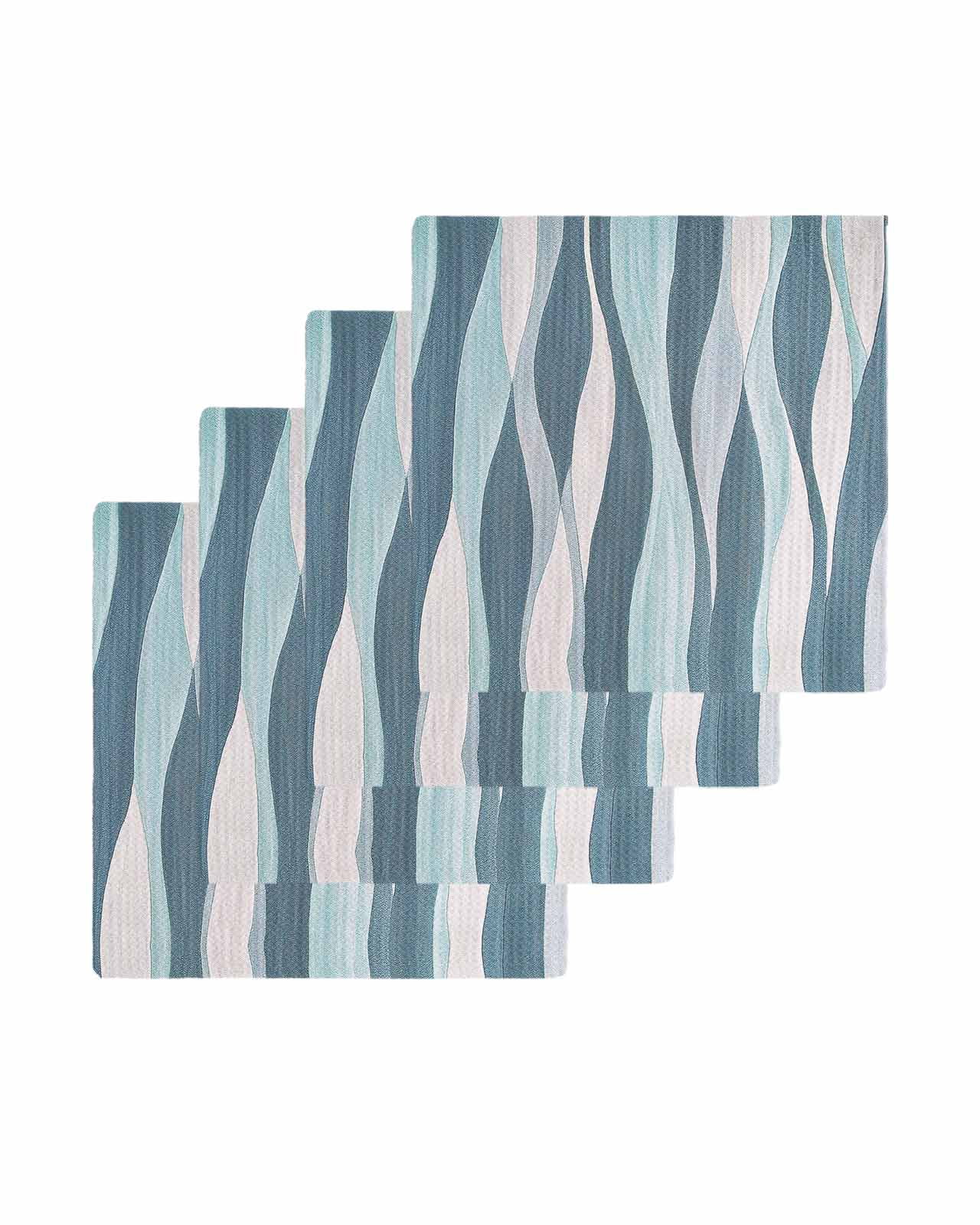 Turquoise Blue Kitchen Dish Towels for Drying Dishes Set of 4, Retro ...