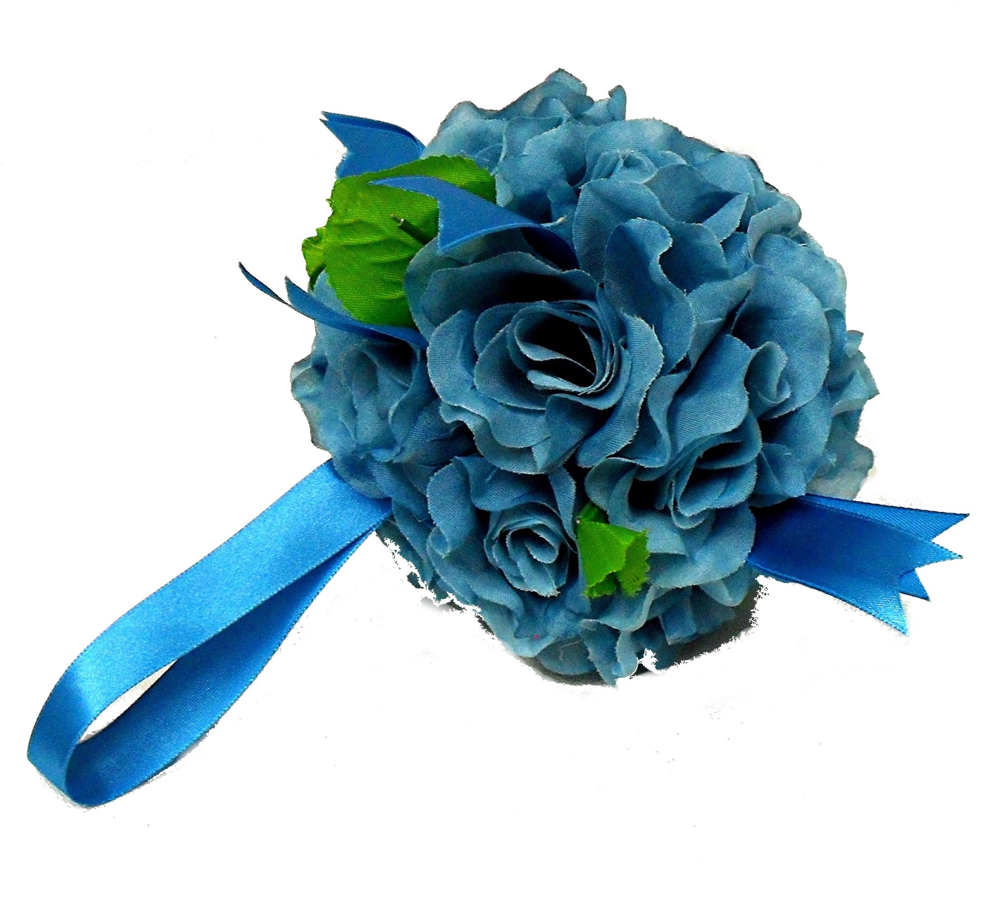 Turquoise Blue Rose 11in Artificial Polysilk Faux Fake Open Bloom ...