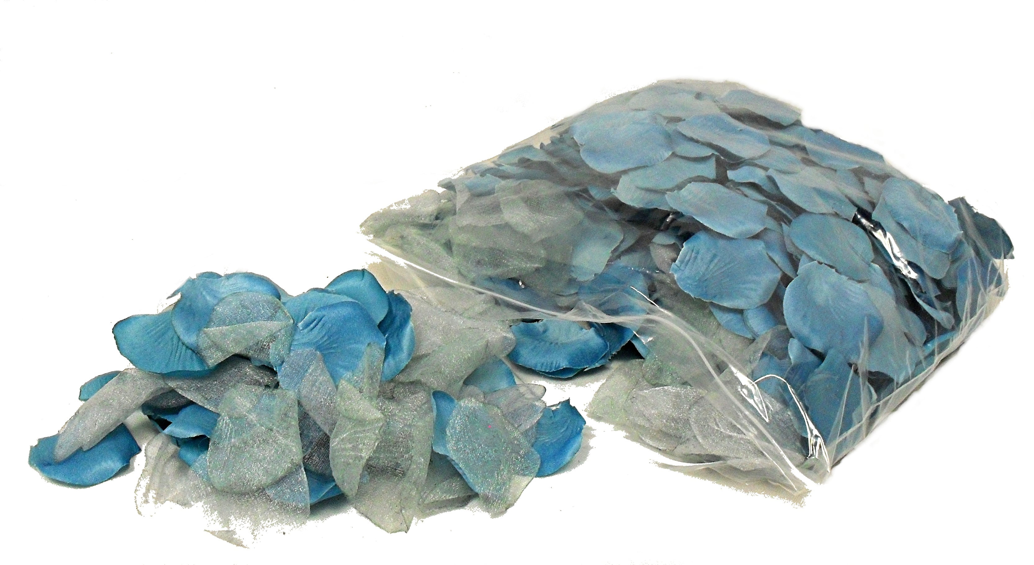 Turquoise Blue Rose Petals Polysilk Faux Fake Flower 400 Opaque & 100 ...