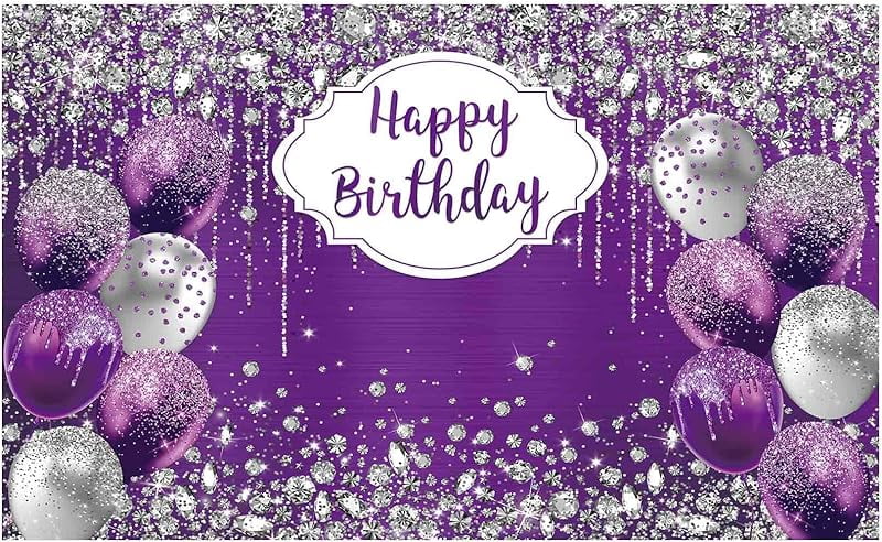 Turquoise Blue and Silver Birthday Backdrop for Women Girl Teal Happy ...