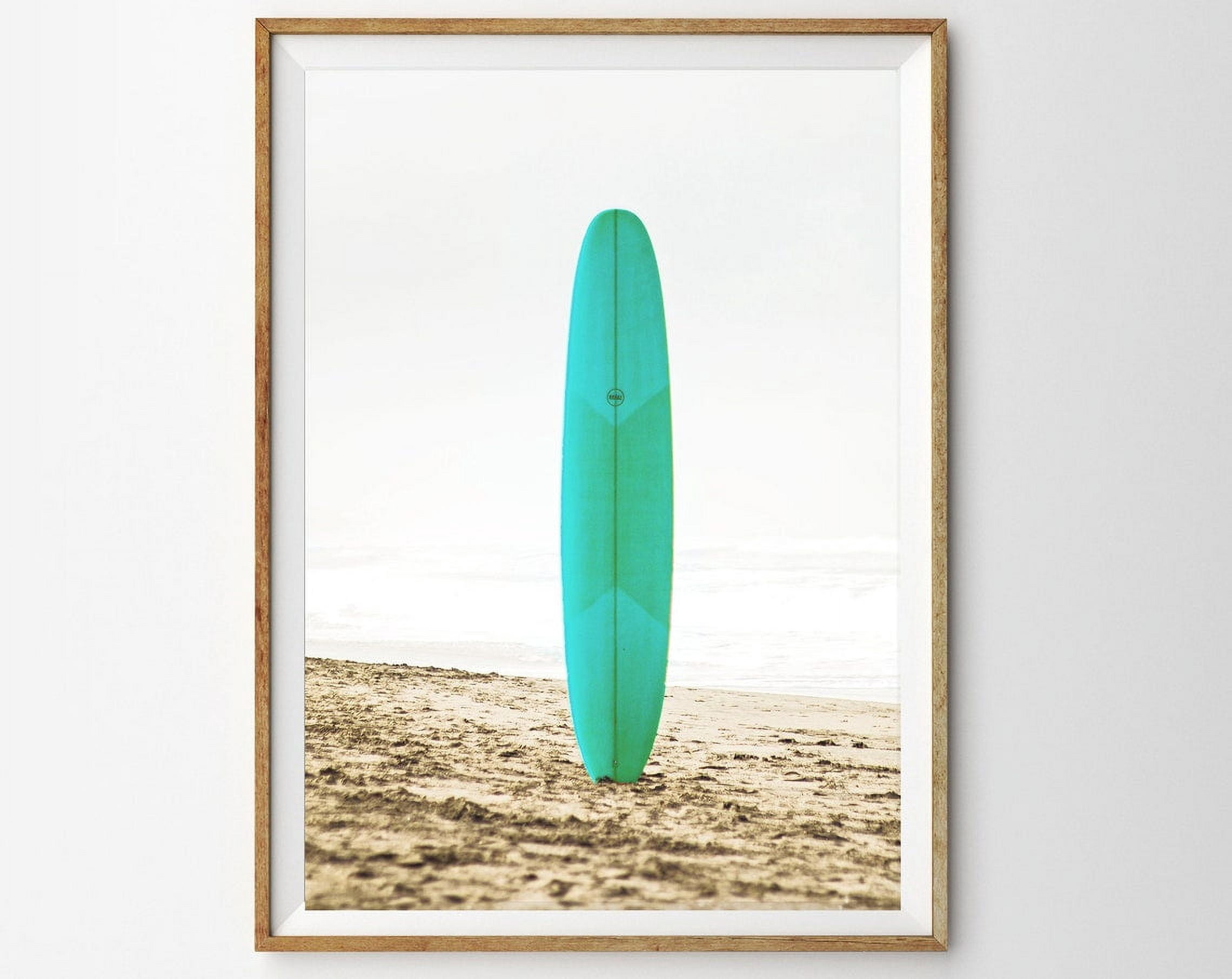Turquoise Blue Surfboard Print Beach Decor Large Poster Dorm Decor Surf ...
