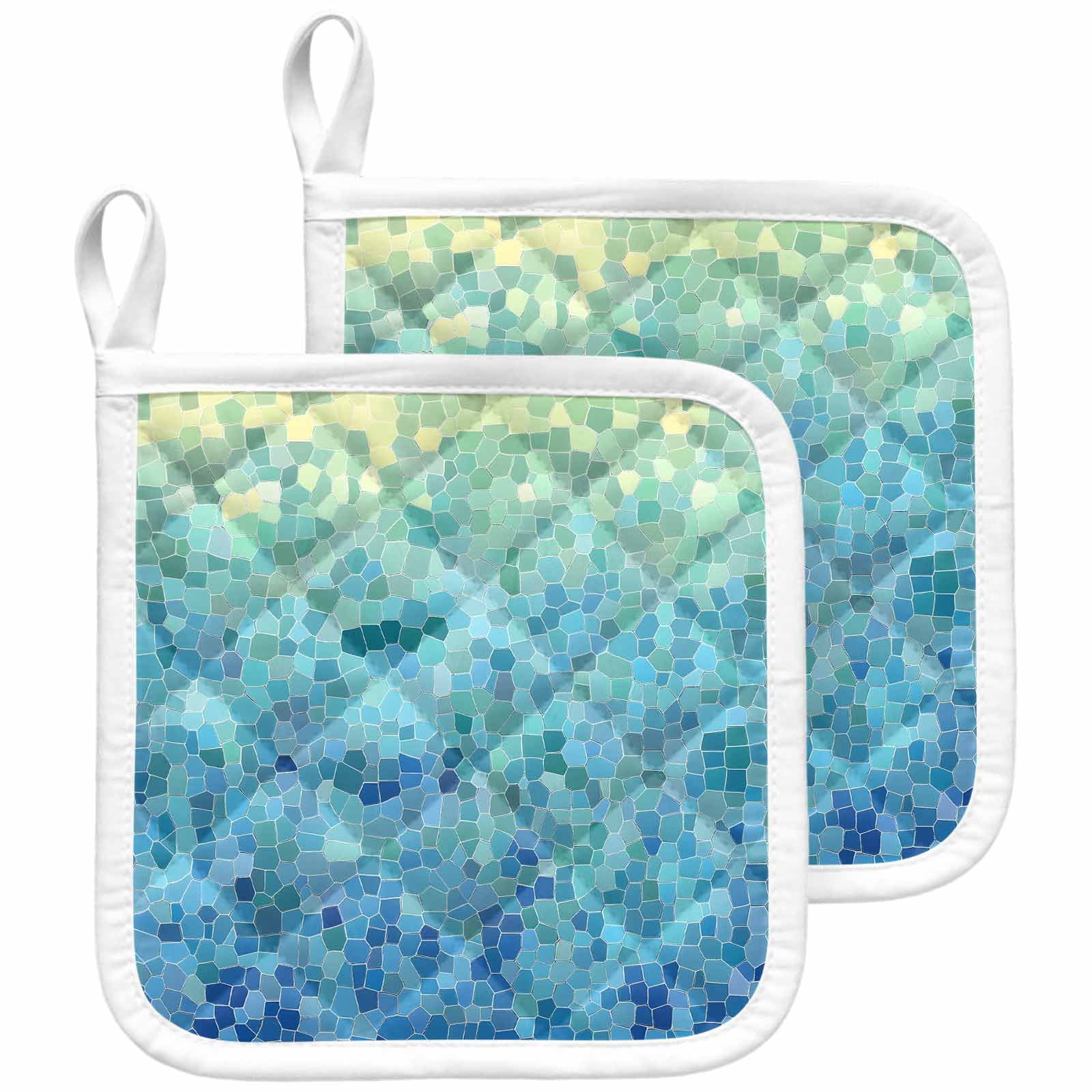 Turquoise Blue Teal Pot Holders for Kitchen Heatproof Potholder, 2 Pack ...
