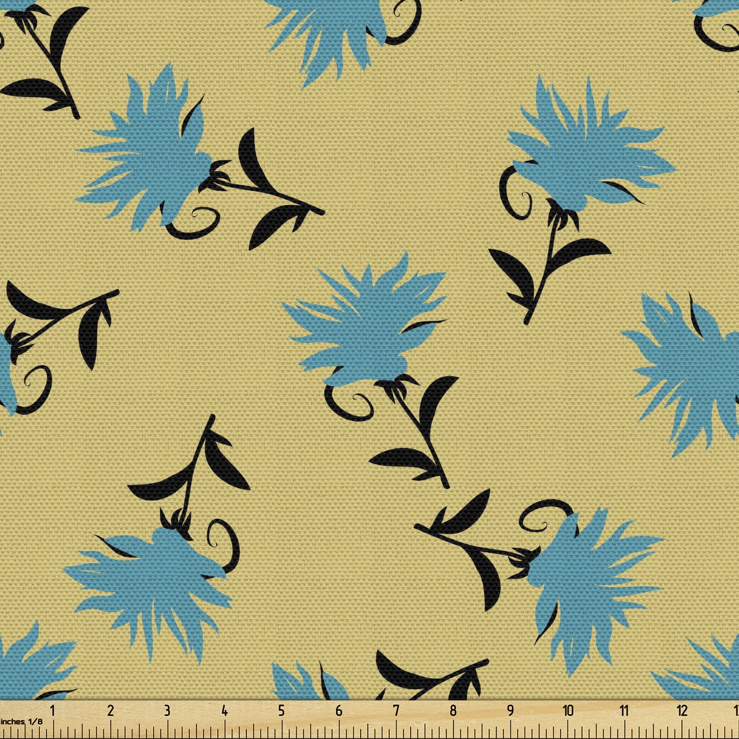 Ambesonne Turquoise Blue Fabric by the Yard Upholstery, Petal with ...