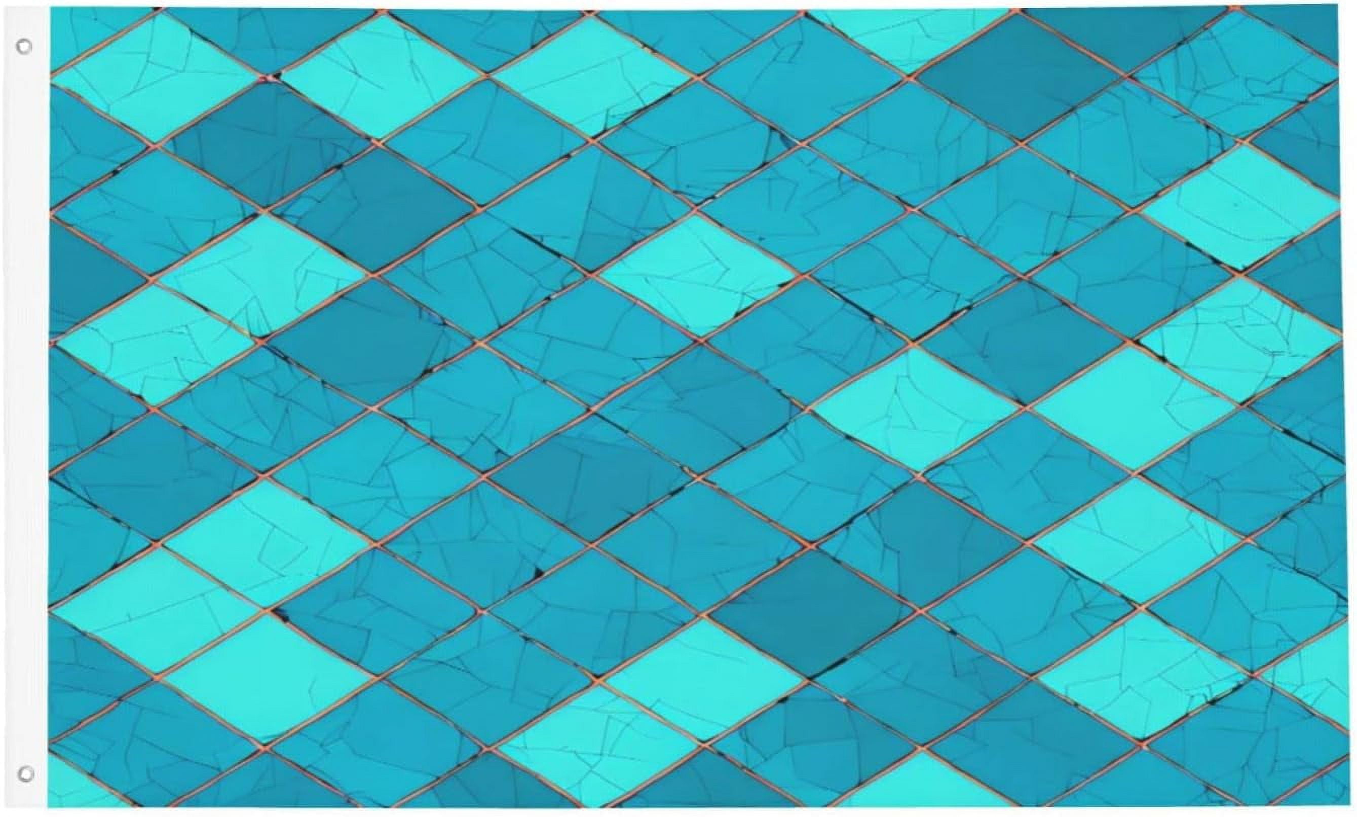 Turquoise Blue Yard House Flags Double Sided, House Banner with ...