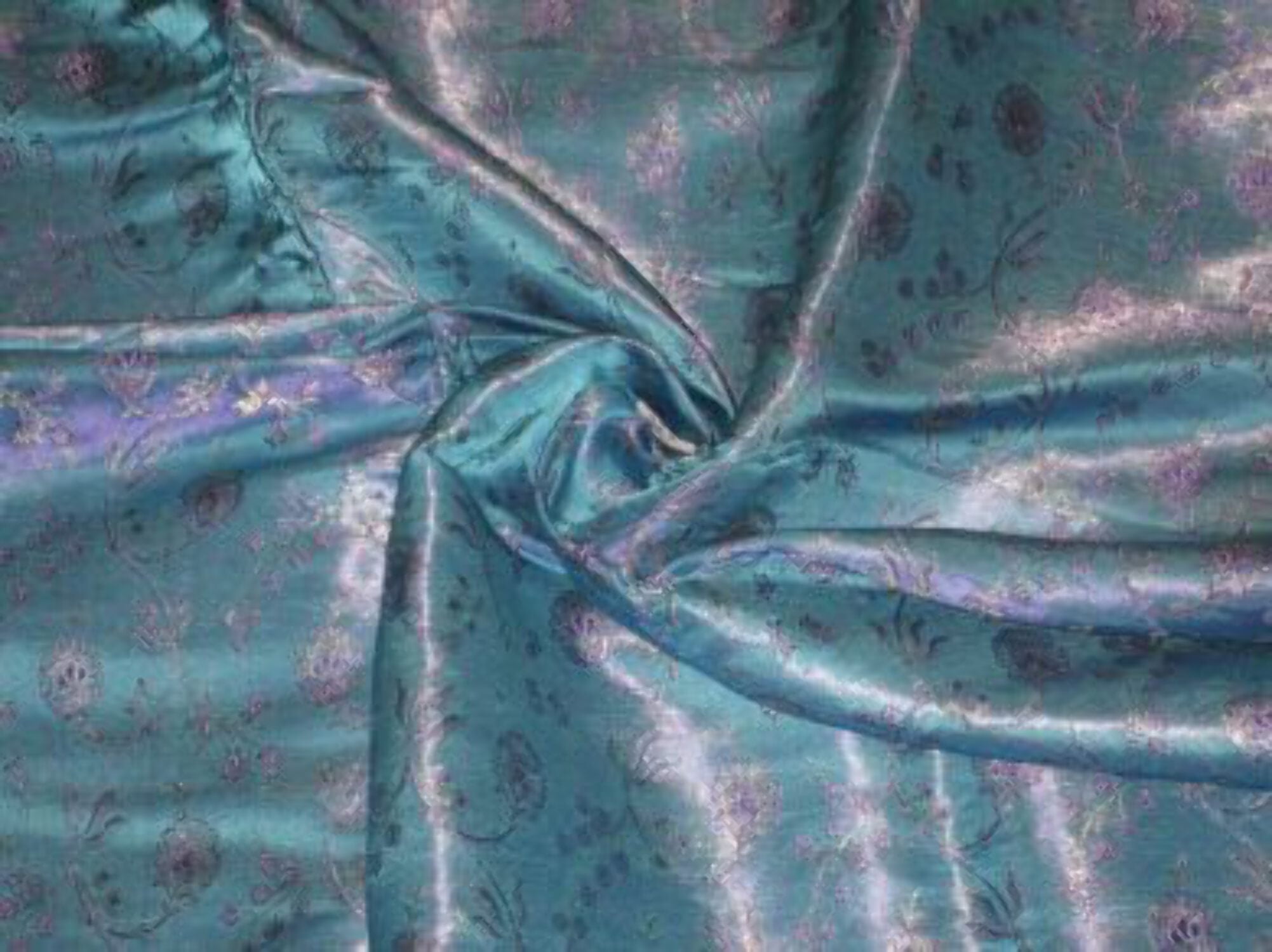 Turquoise Blue colour Brocade Fabric 44quot; wide - Walmart.com