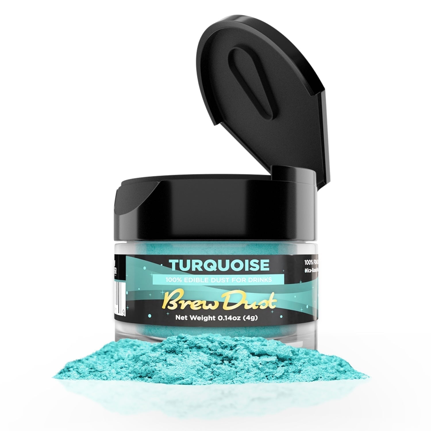 Brew Dust - Turquoise Edible Drink Powder - Silky Swirl, Beverage Safe ...