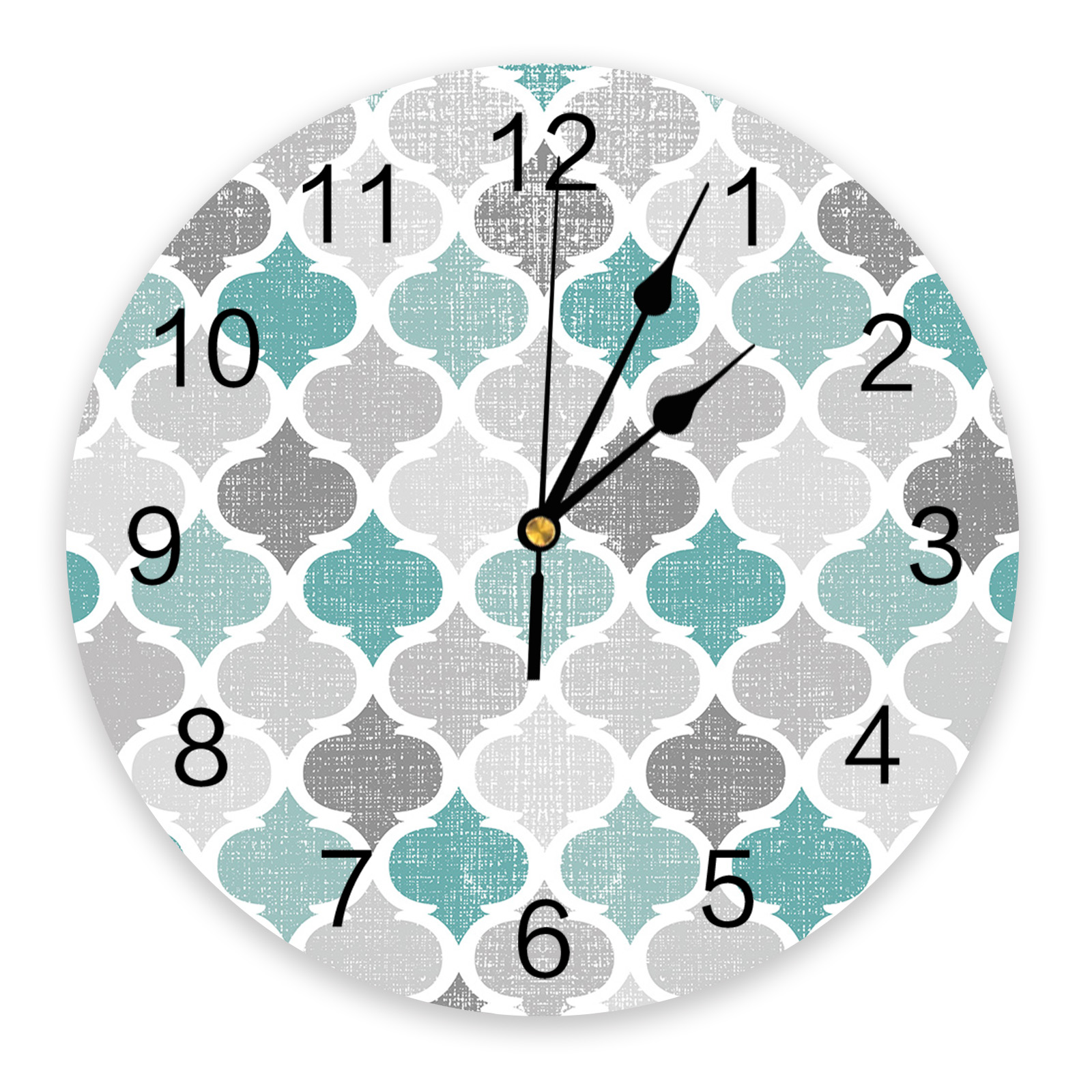 Turquoise Bright Plant Creative Wall Clock For Home Office ration ...