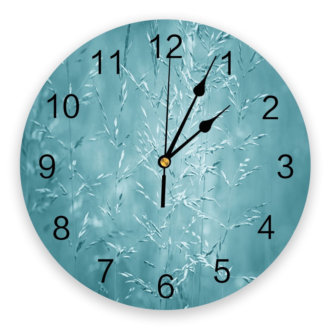Turquoise Bright Plant Creative Wall Clock For Home Office ration ...