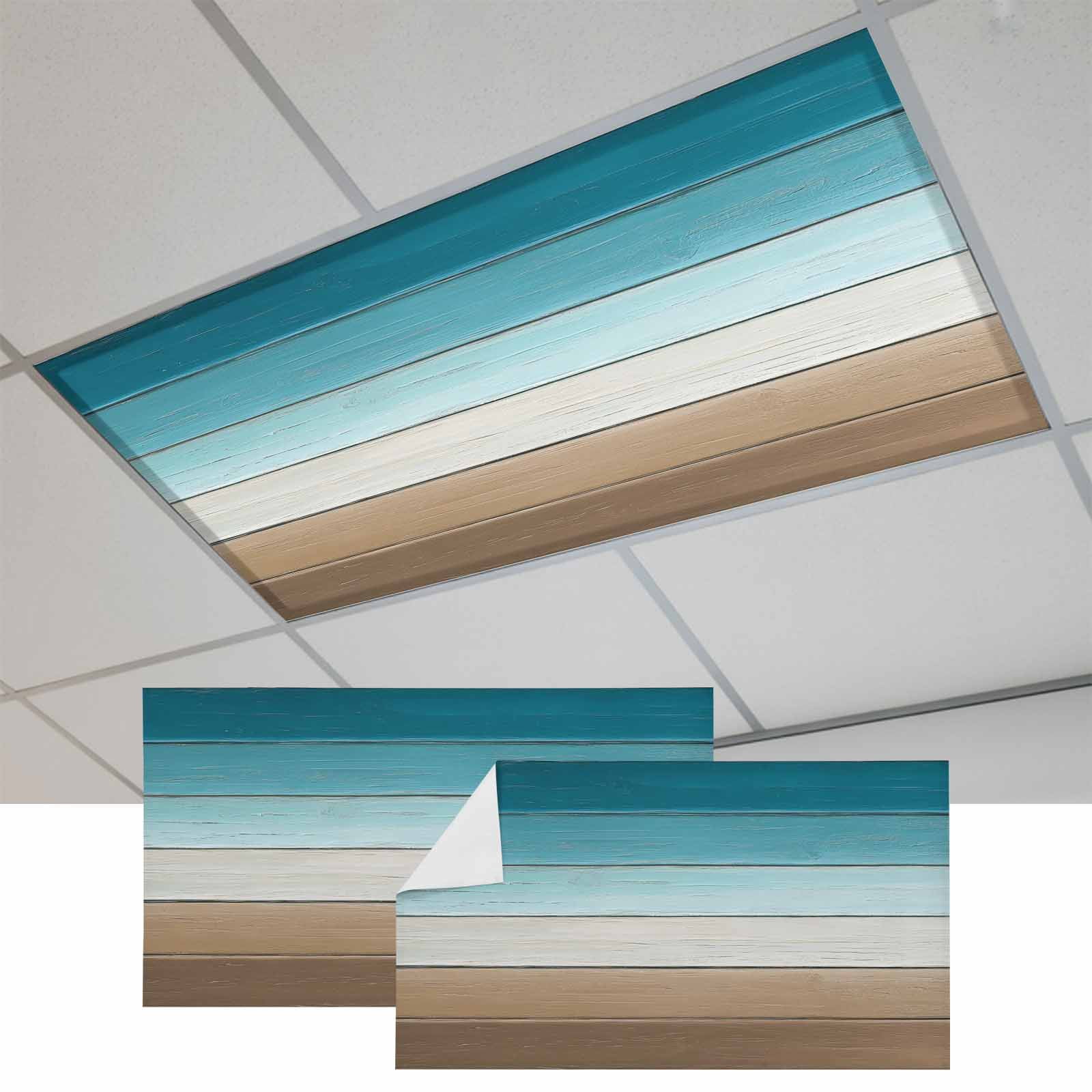 Turquoise Brown Magnetic Fluorescent Light Covers for Ceiling Lights ...