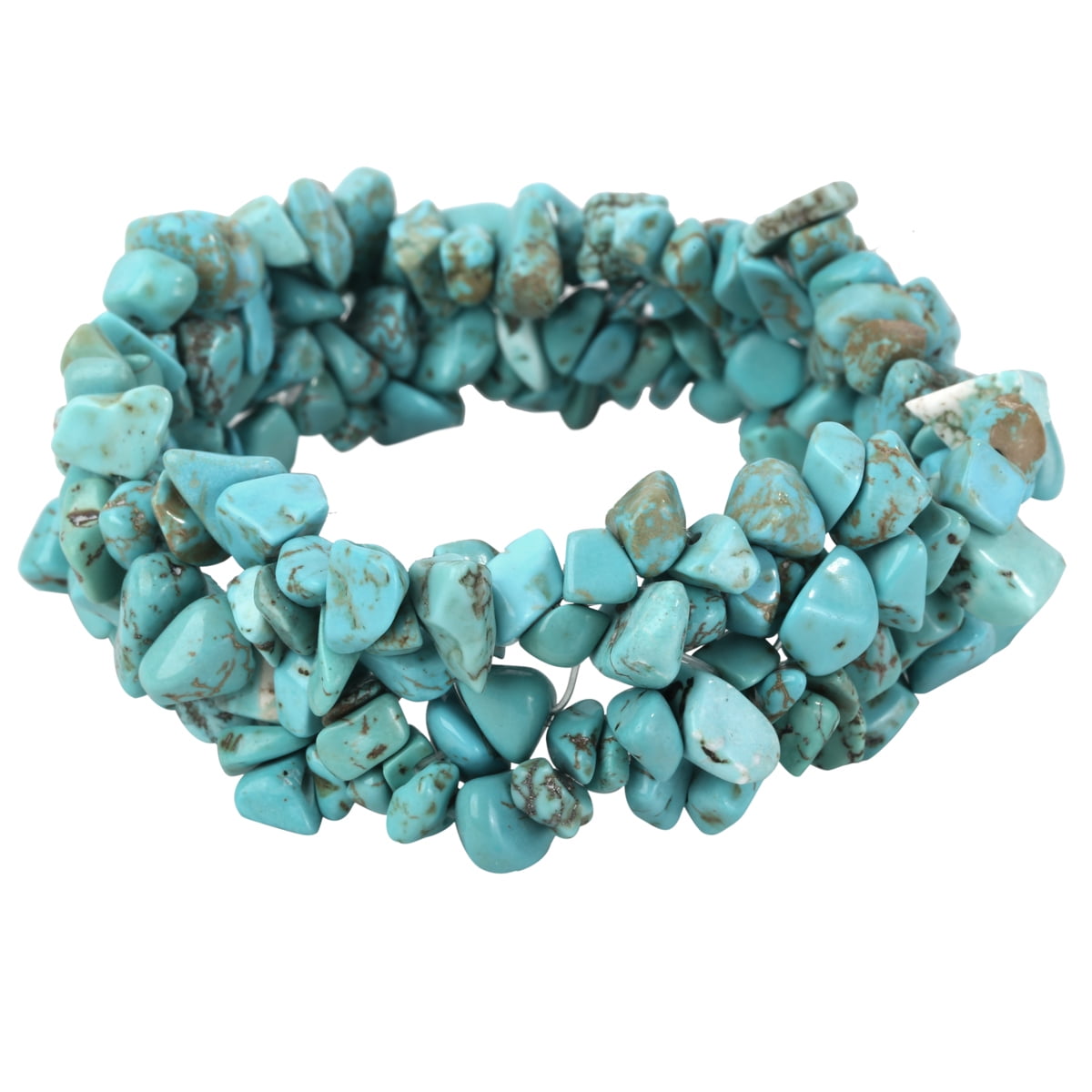 Turquoise Chips Chunky Stretch Bracelets for Women Teen Girls Fit Wrist ...