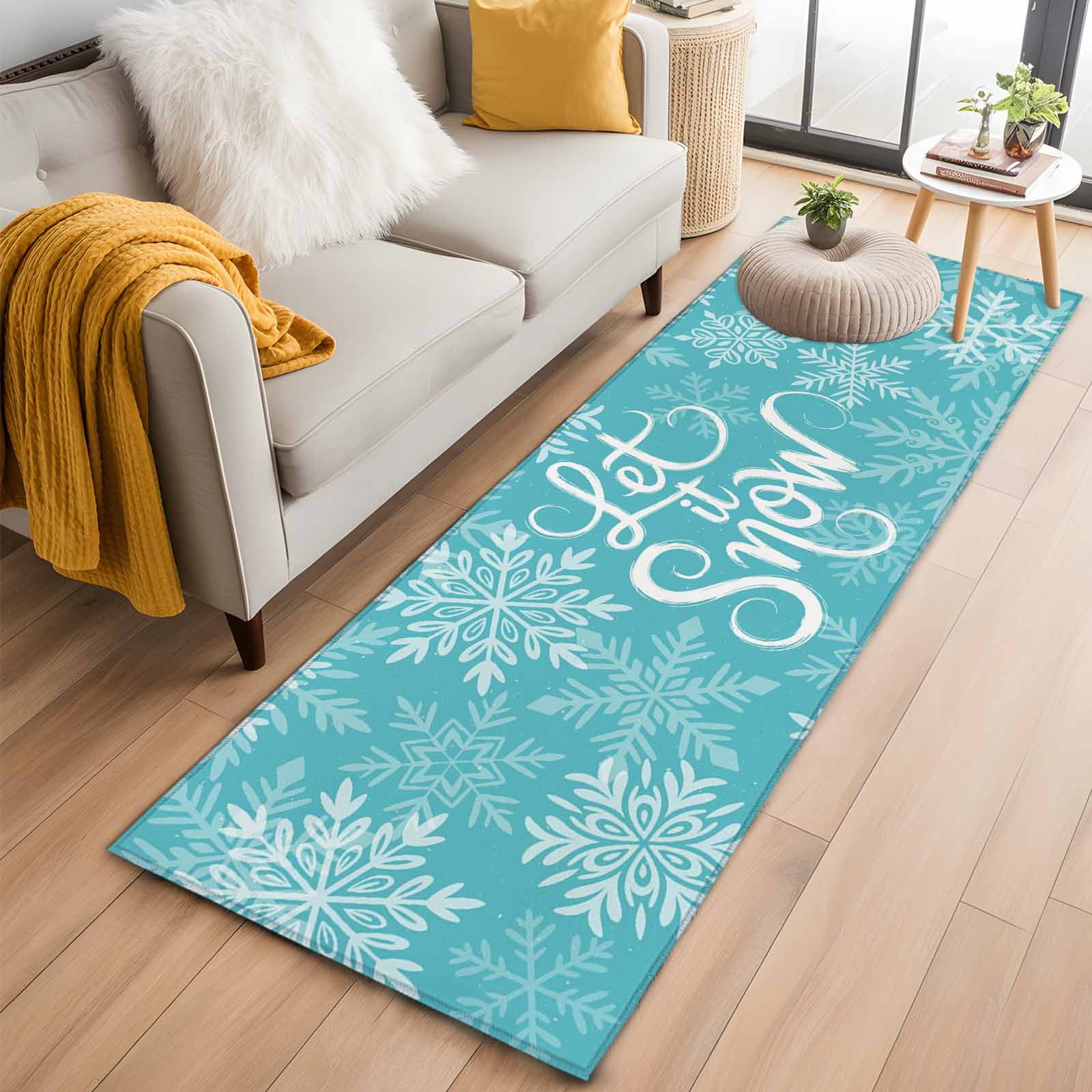Turquoise Christmas Kitchen Runner Rug 2x6 Washable Runners for Hallway ...