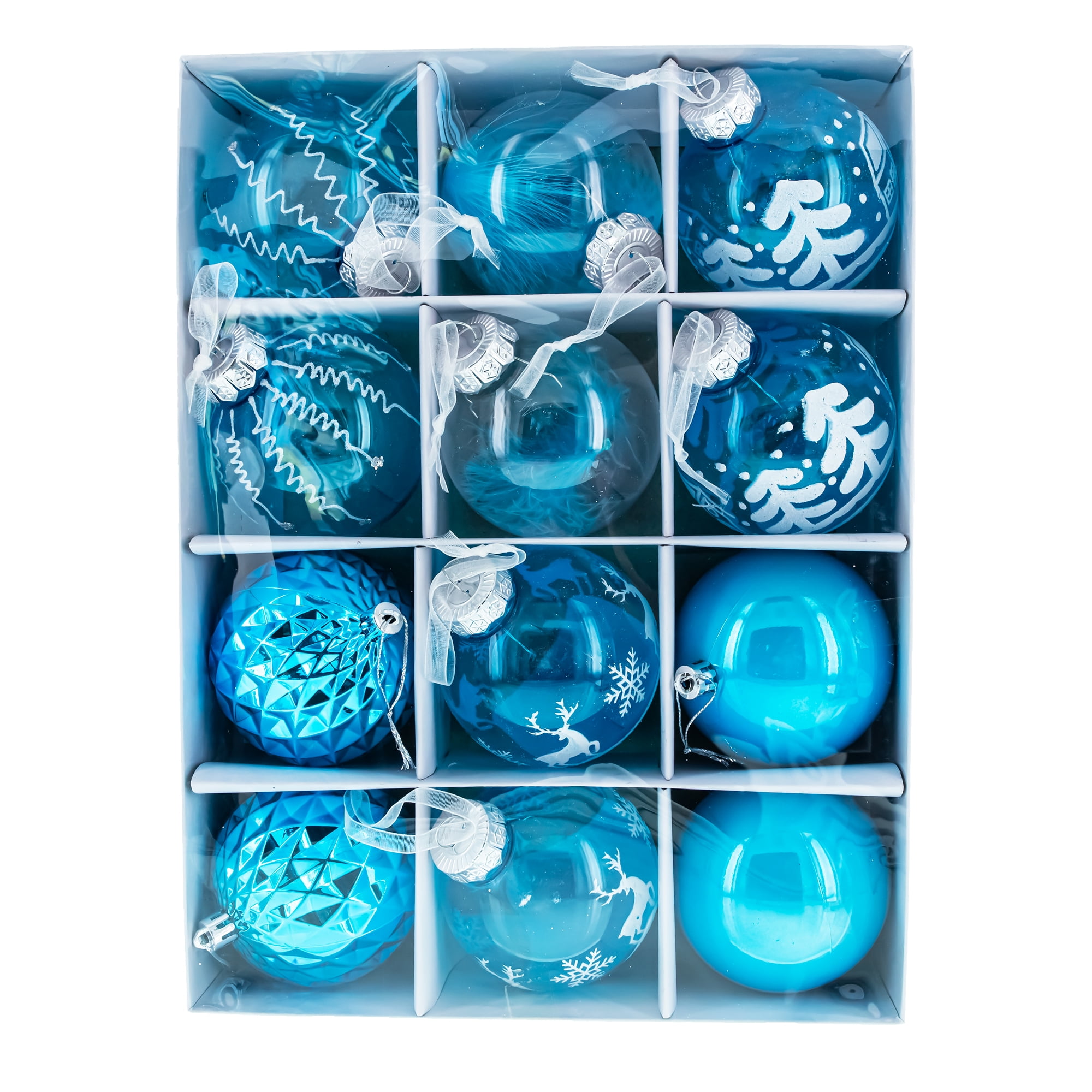 Set of 12 Plastic Ball Christmas Ornaments - Walmart.com