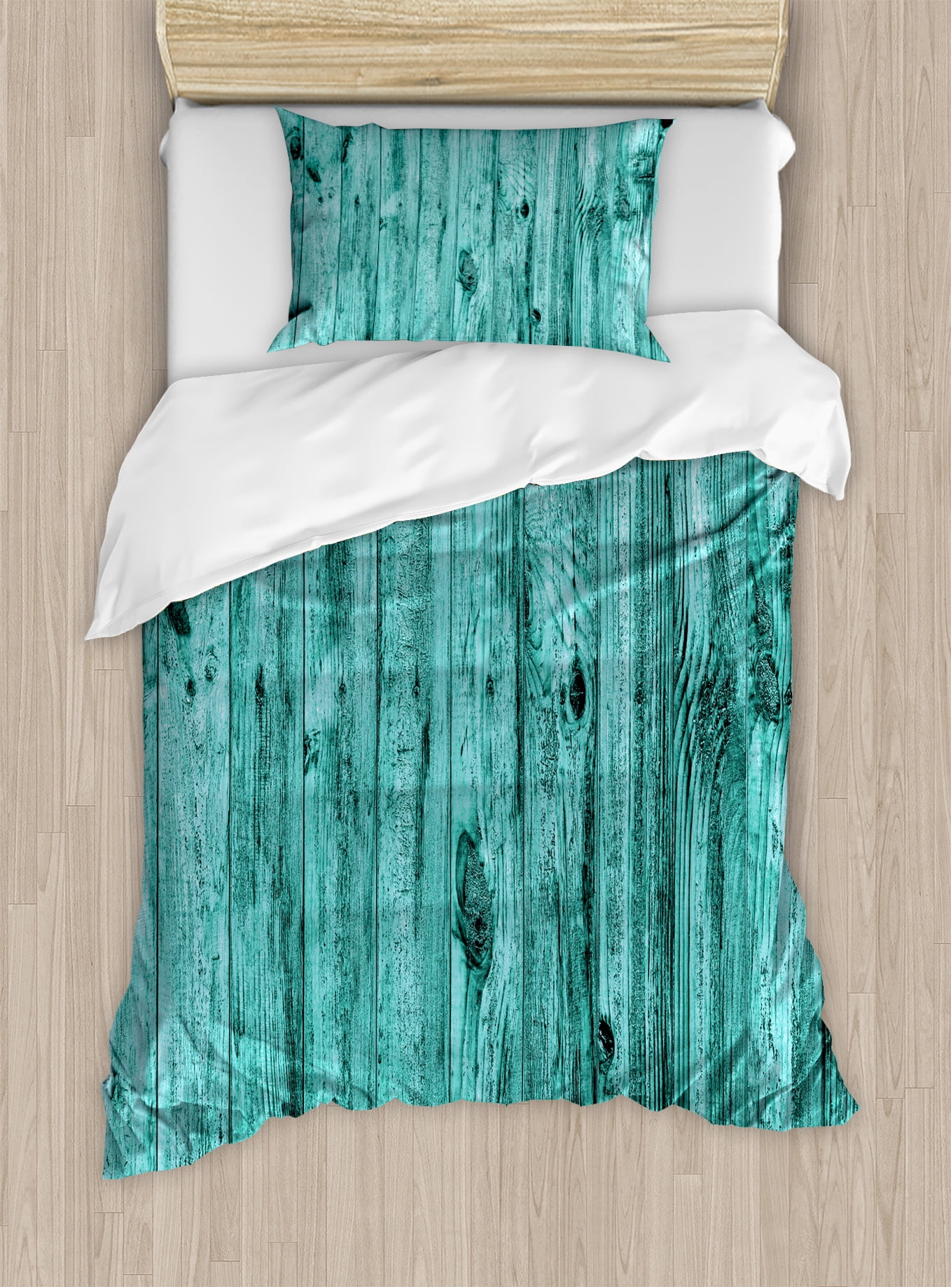 Turquoise Duvet Cover Set, Wall of Turquoise Wooden Texture Background ...