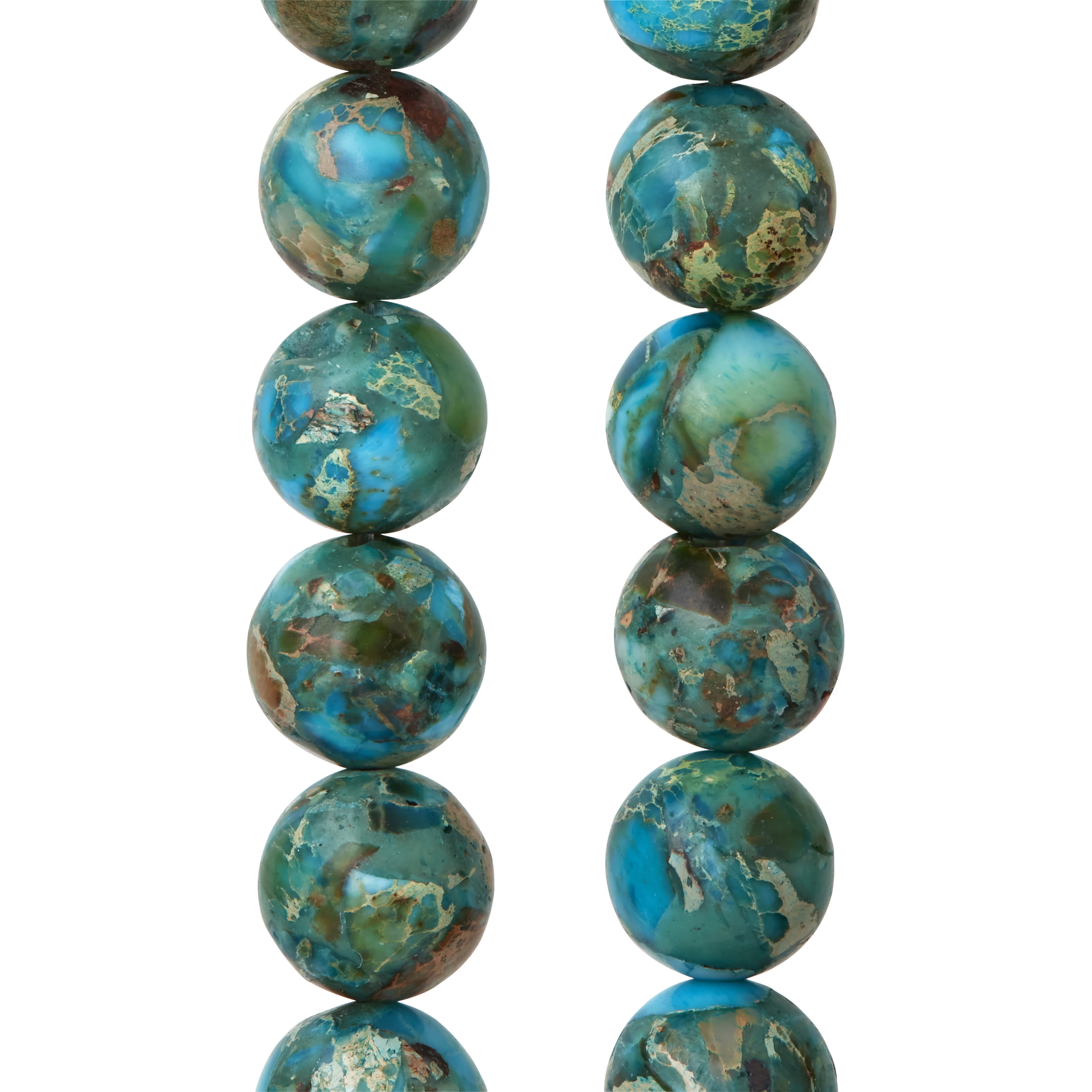 Turquoise Dyed Imperial Jasper Round Beads - 10mm by Bead Landing ...