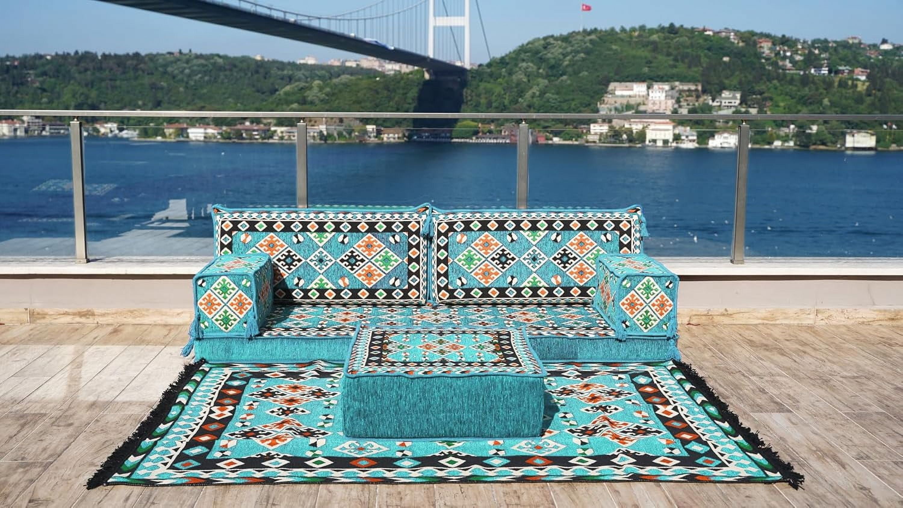 Turquoise Floor Pillows, Turkish Sofa, Folding Sofa Bed, Floor Cushions ...