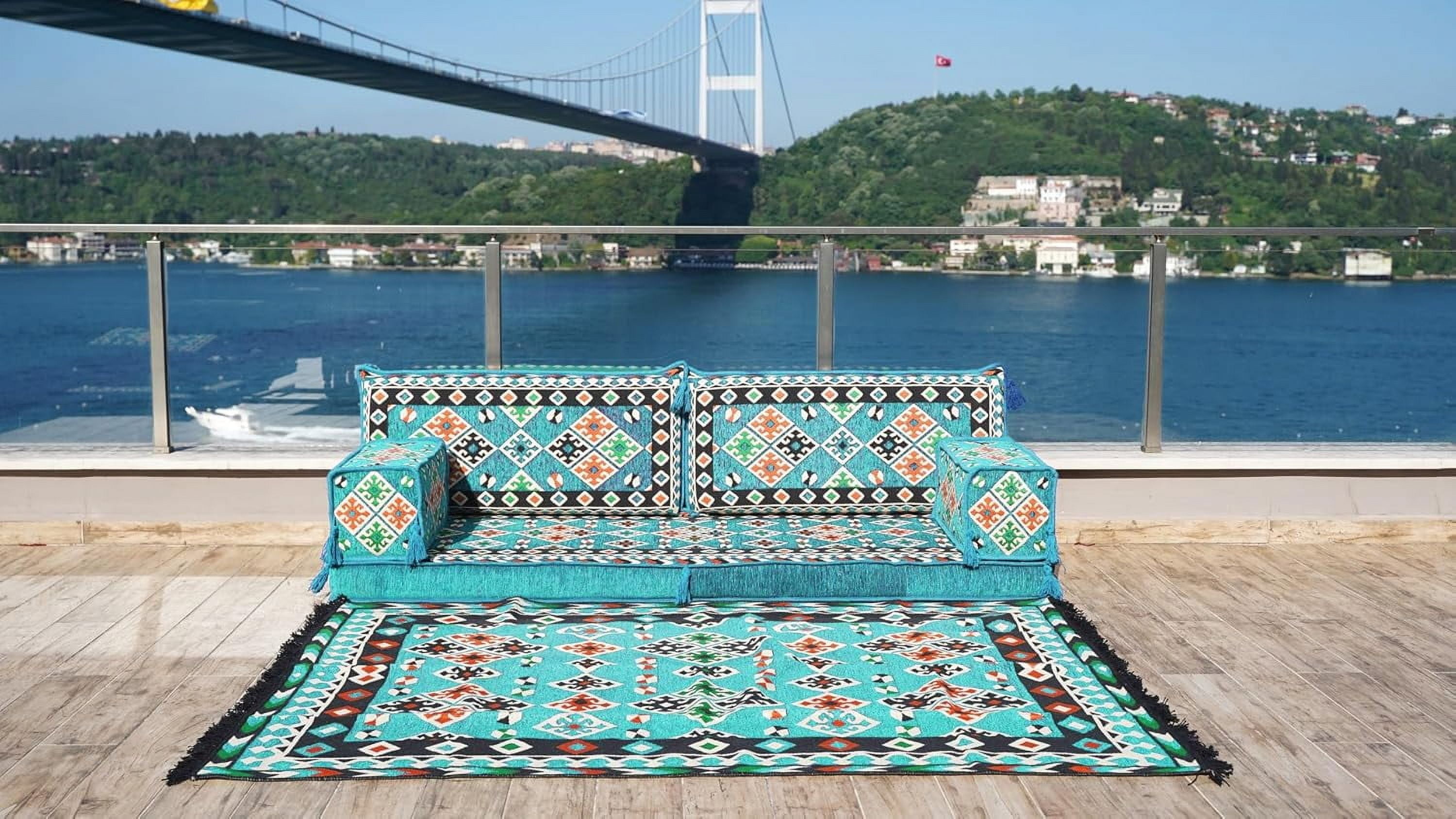 Turquoise Floor Pillows, Turkish Sofa, Folding Sofa Bed, Floor Cushions ...