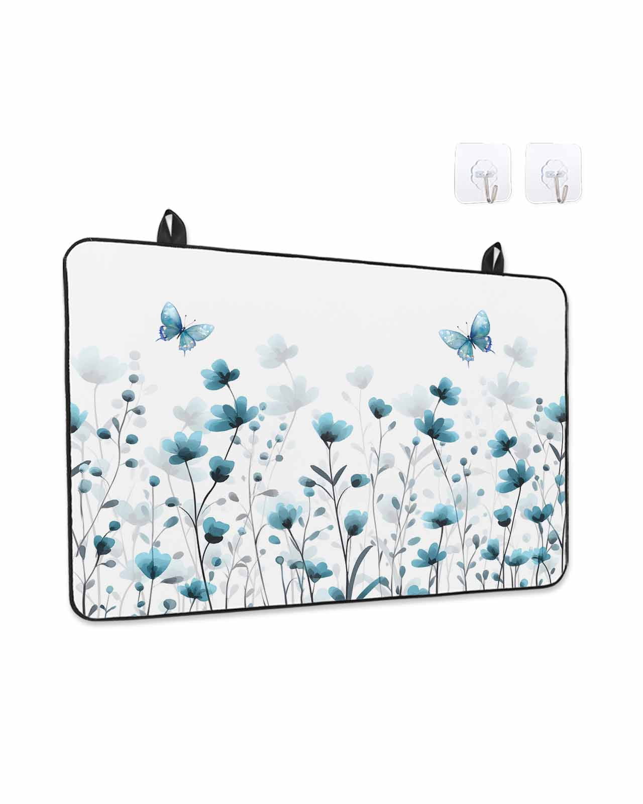 Turquoise Floral Butterfly Stove Top Covers for Electric Stove, Kitchen ...