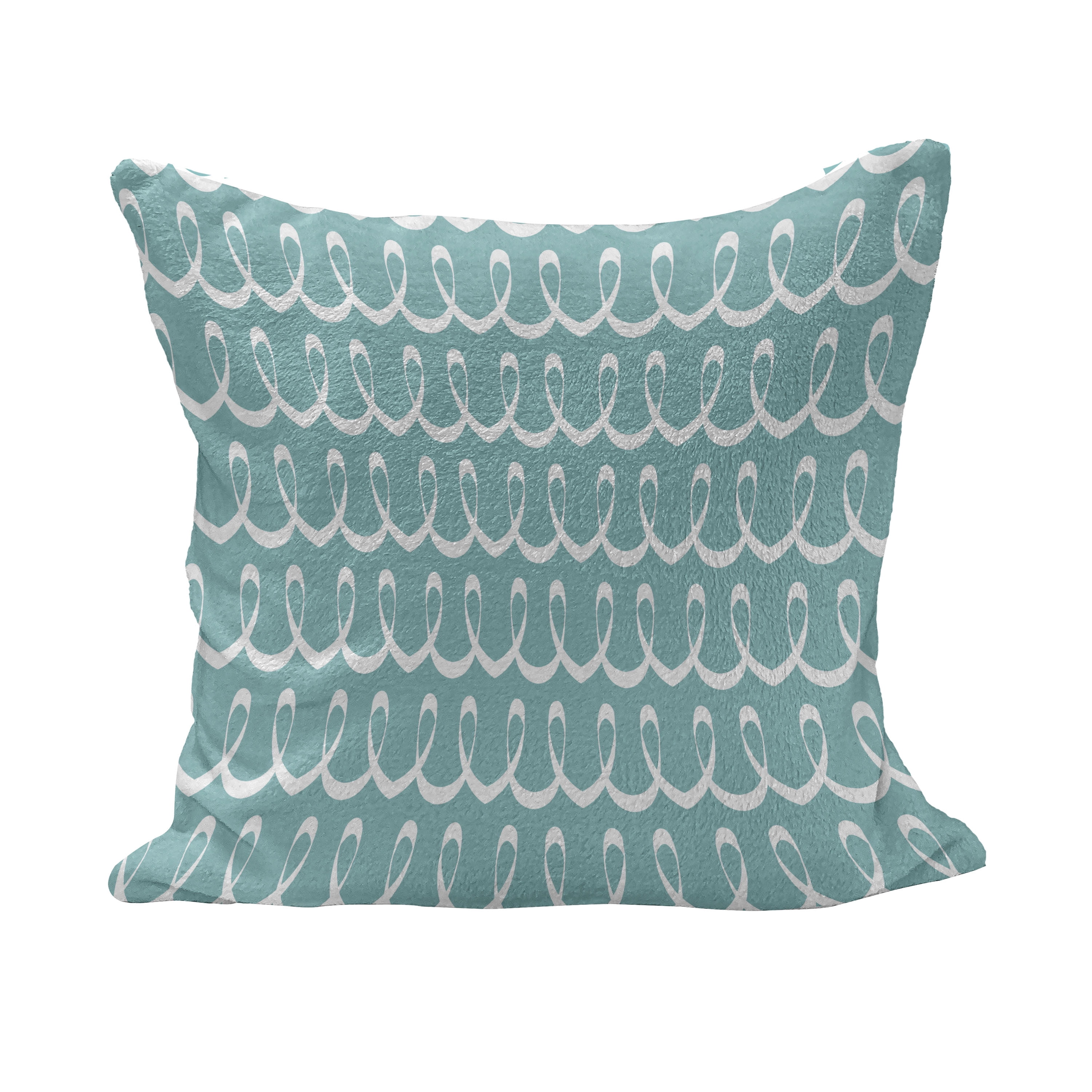 Turquoise Fluffy Throw Pillow Cushion Cover, Party Themed Ocean Sealife ...