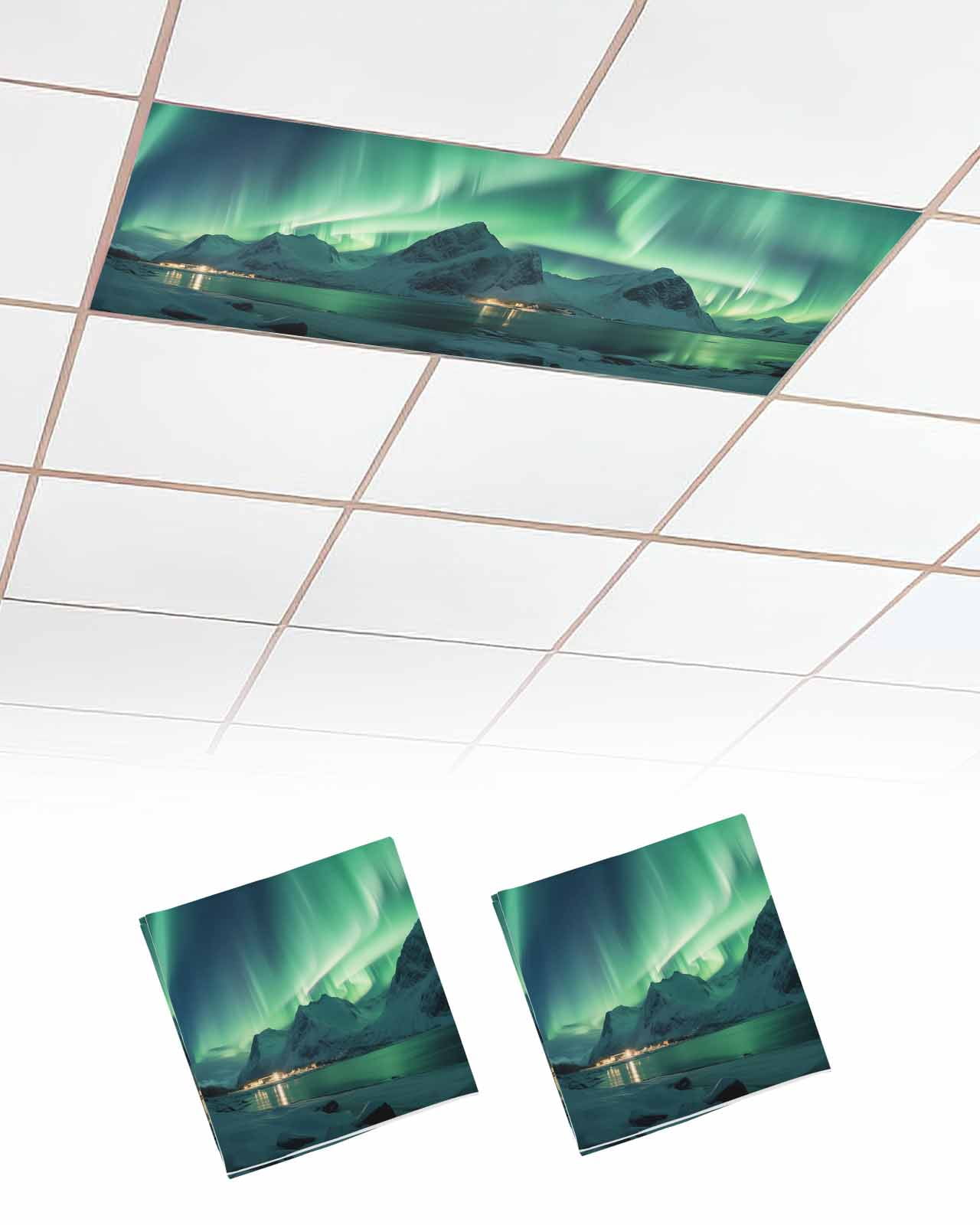 Turquoise Fluorescent Light Covers for Ceiling Lights 4x2 feet,2 Pack ...