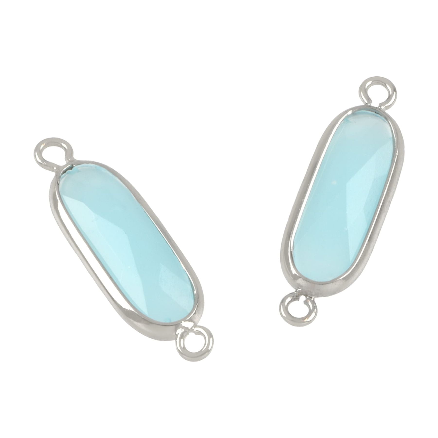 Turquoise Glass Oval Connectors - 21mm by Bead Landing™ 2pc - Walmart.com