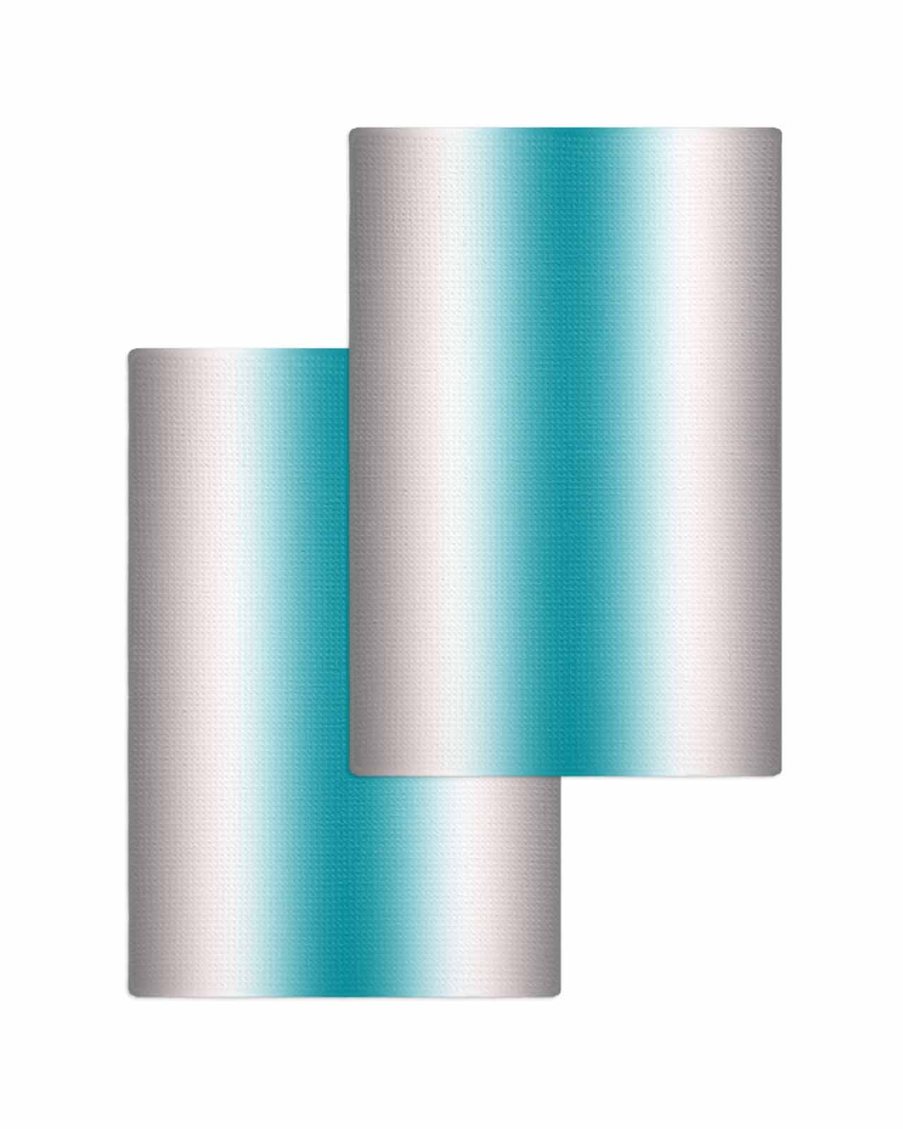 Turquoise Gray Ombre Kitchen Dish Towels for Drying Dishes Set of 2, Farmhouse Teal Gradient ...