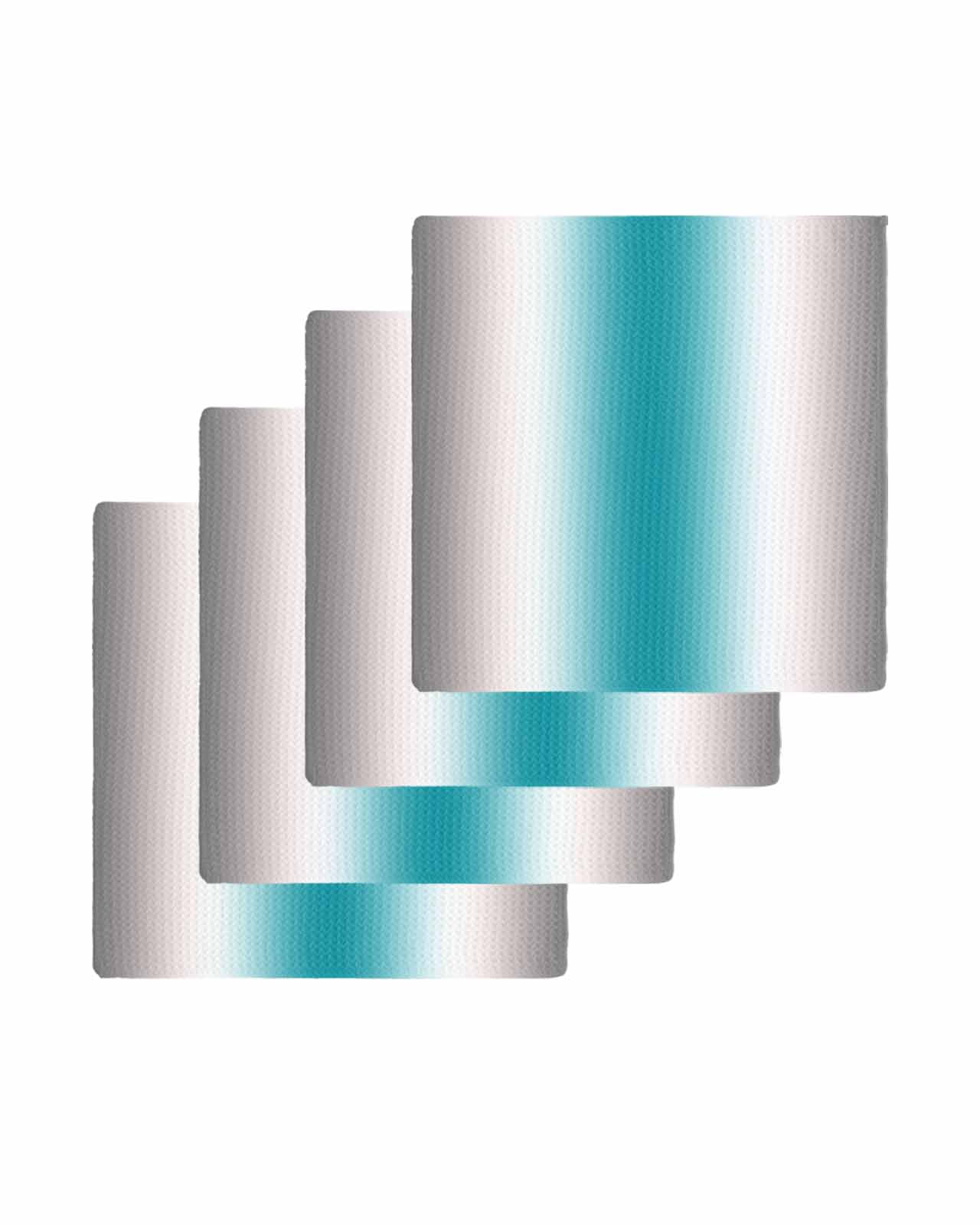 Turquoise Gray Ombre Kitchen Dish Towels for Drying Dishes Set of 4 ...