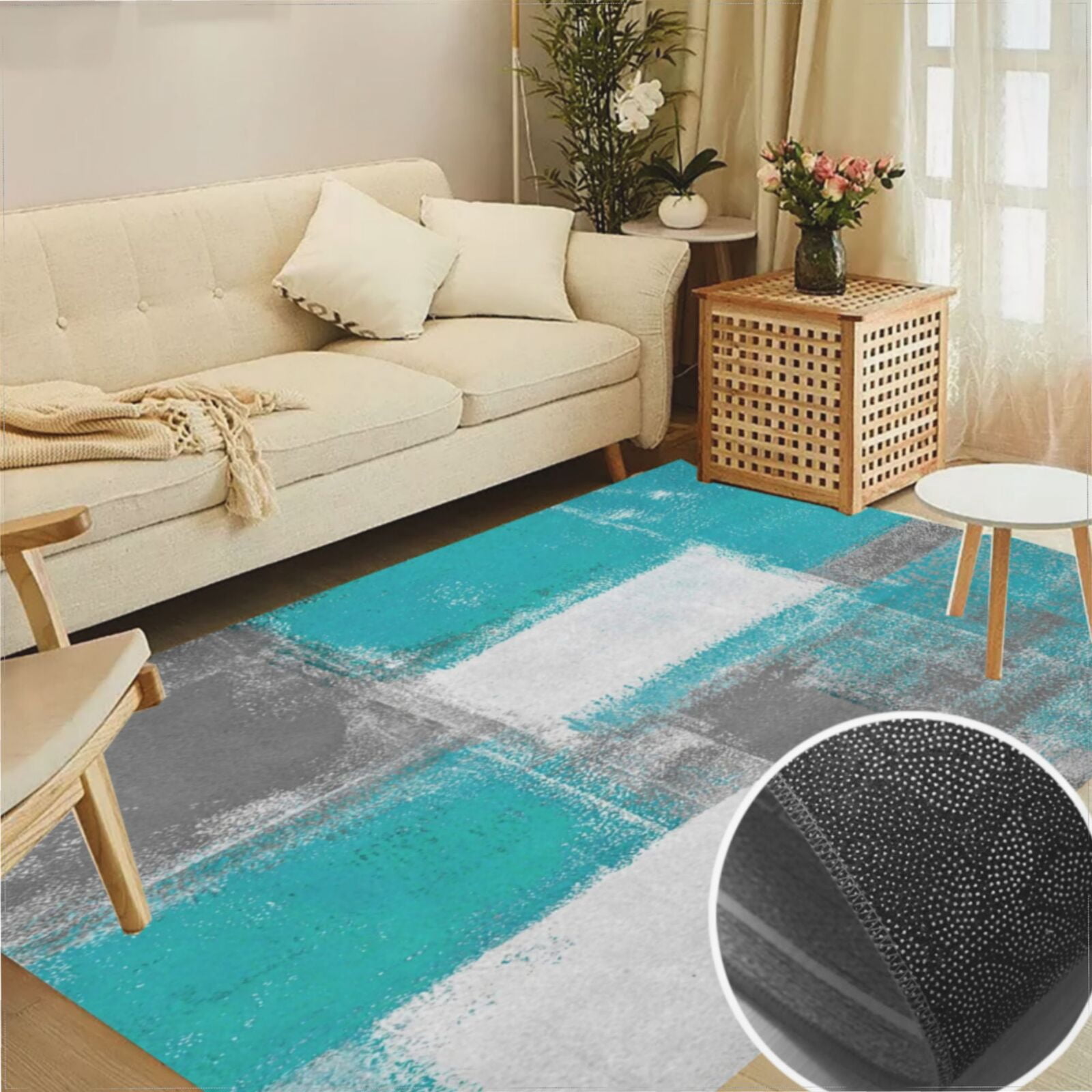 Turquoise, Gray, Painting Adult Home Decor Bedroom Living Room Crystal ...