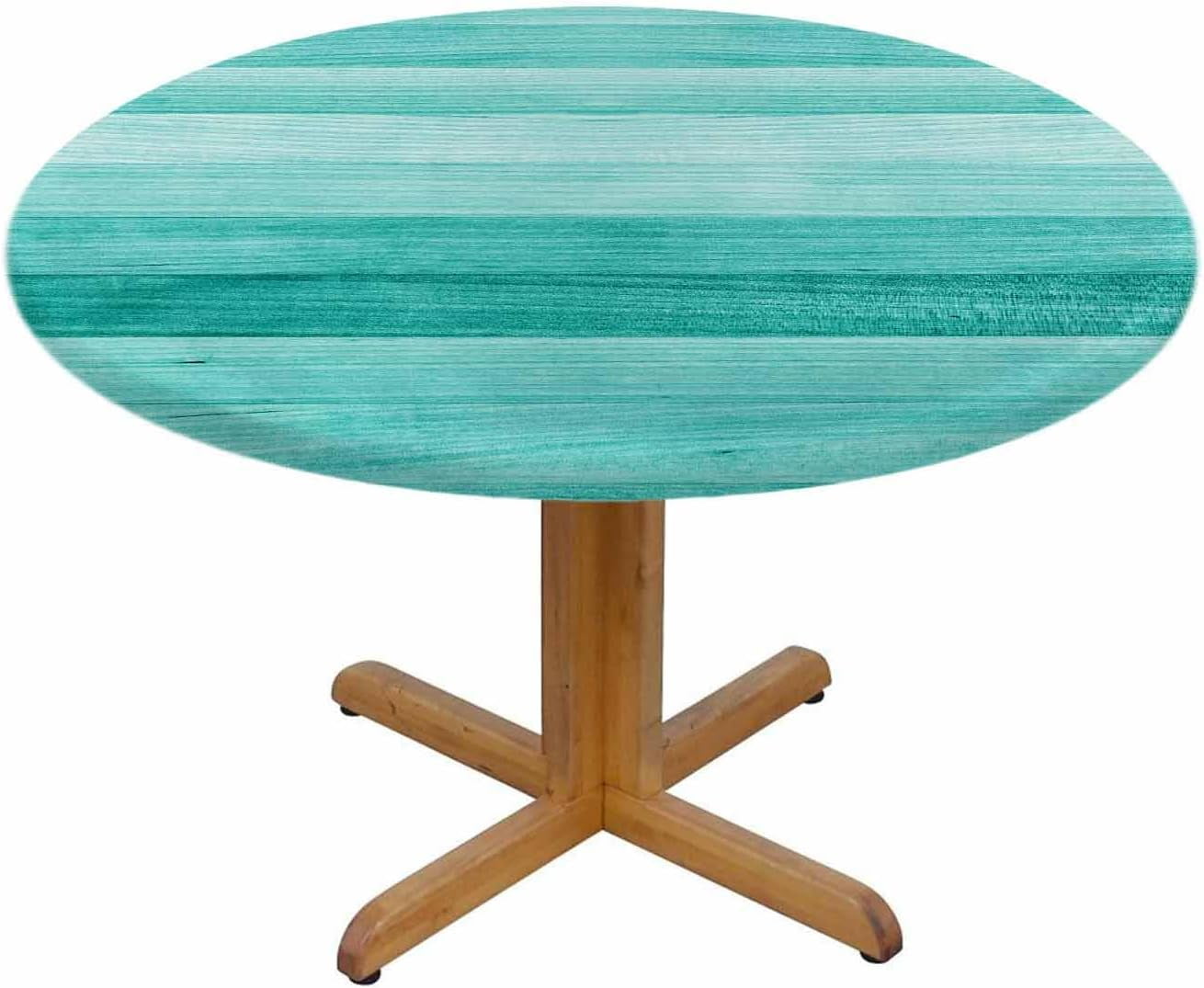 Turquoise Green Wood Round Tablecloth Teal Painted Wood Board ...