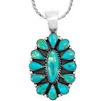 Turquoise Feather Necklace Multi-Colors for Women Sterling Silver 925 ...