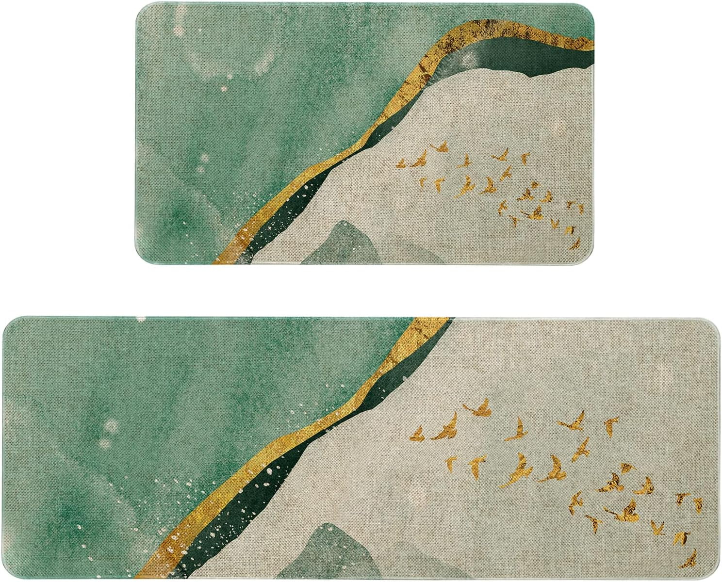 Turquoise Kitchen Rugs and Mats Set of 2 Teal Cushioned AntiFatigue ...