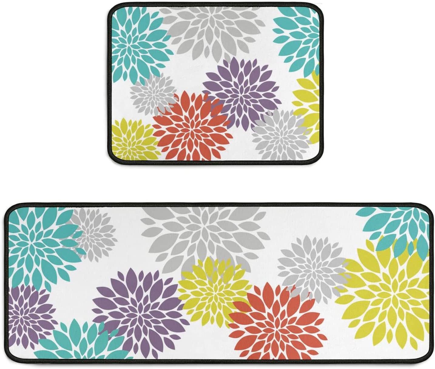 Turquoise Kitchen Rugs and Mats, 1 Pieces Teal Cushioned Anti-Fatigue ...