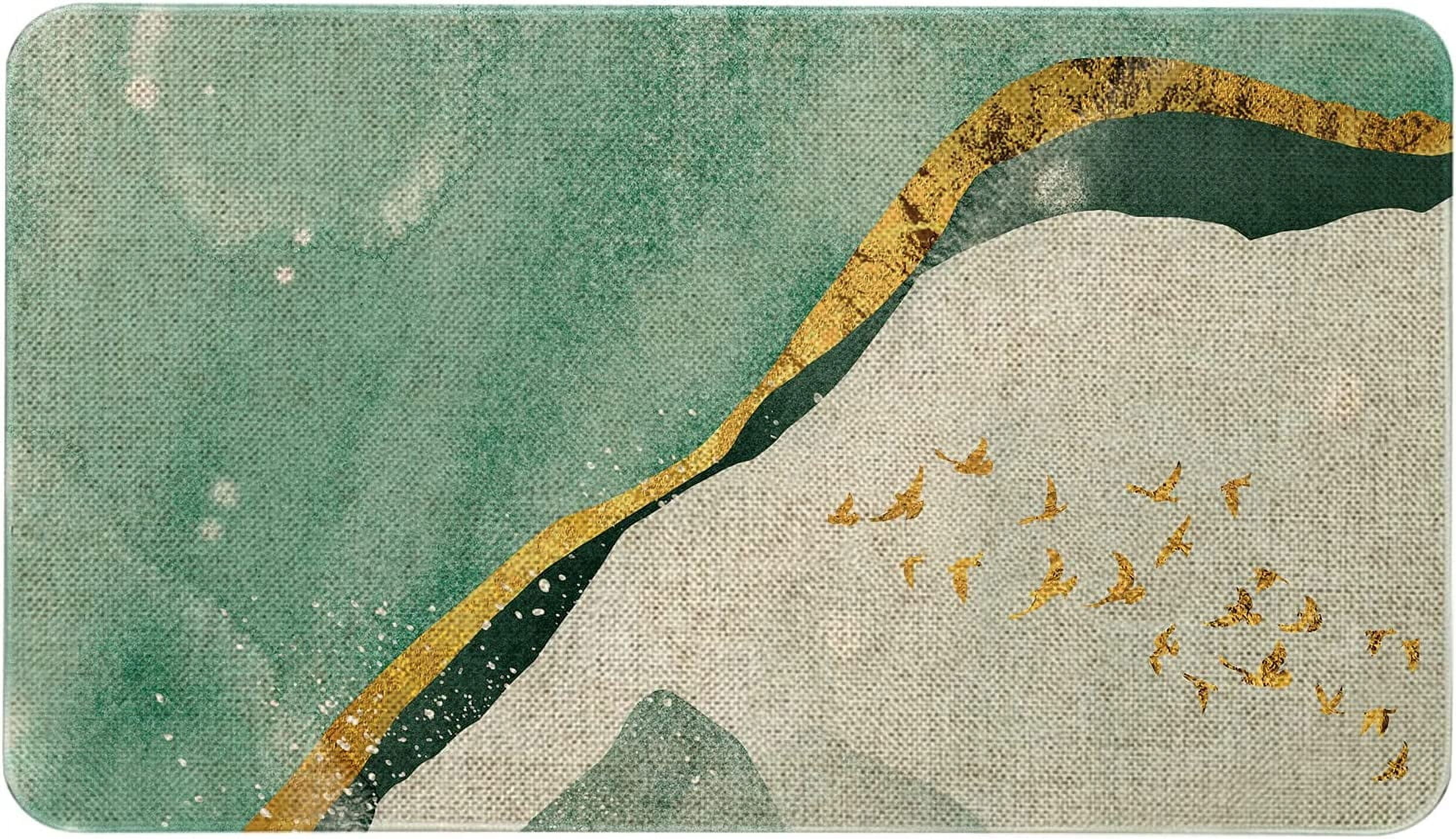 Turquoise Kitchen Rugs and Mats, 1 Pieces Teal Cushioned Anti-Fatigue ...