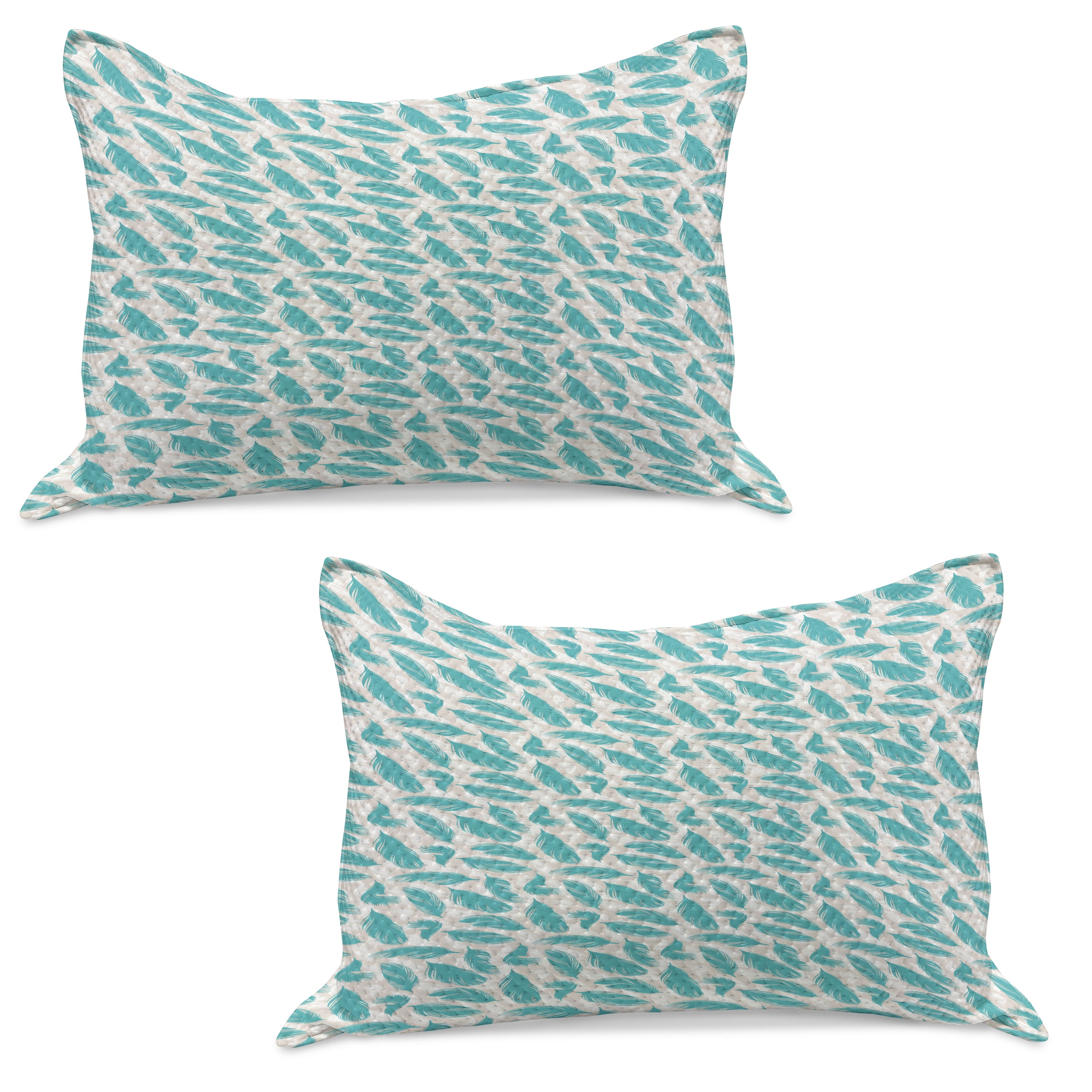 Turquoise Knitted Quilt Pillowcover Set of 2, Quills Design Bird ...