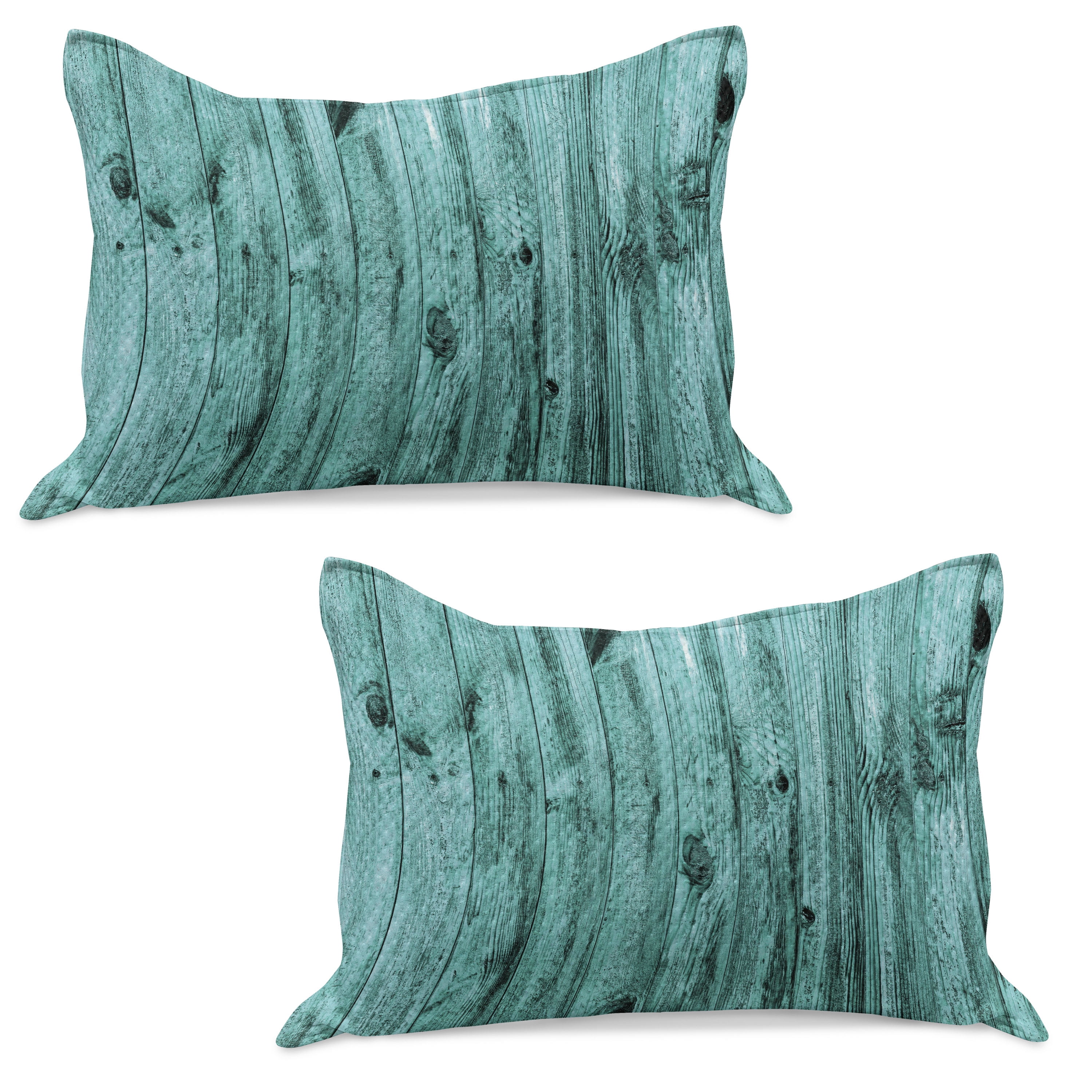 Turquoise Knitted Quilt Pillowcover Set of 2, Wall of Turquoise Wooden ...