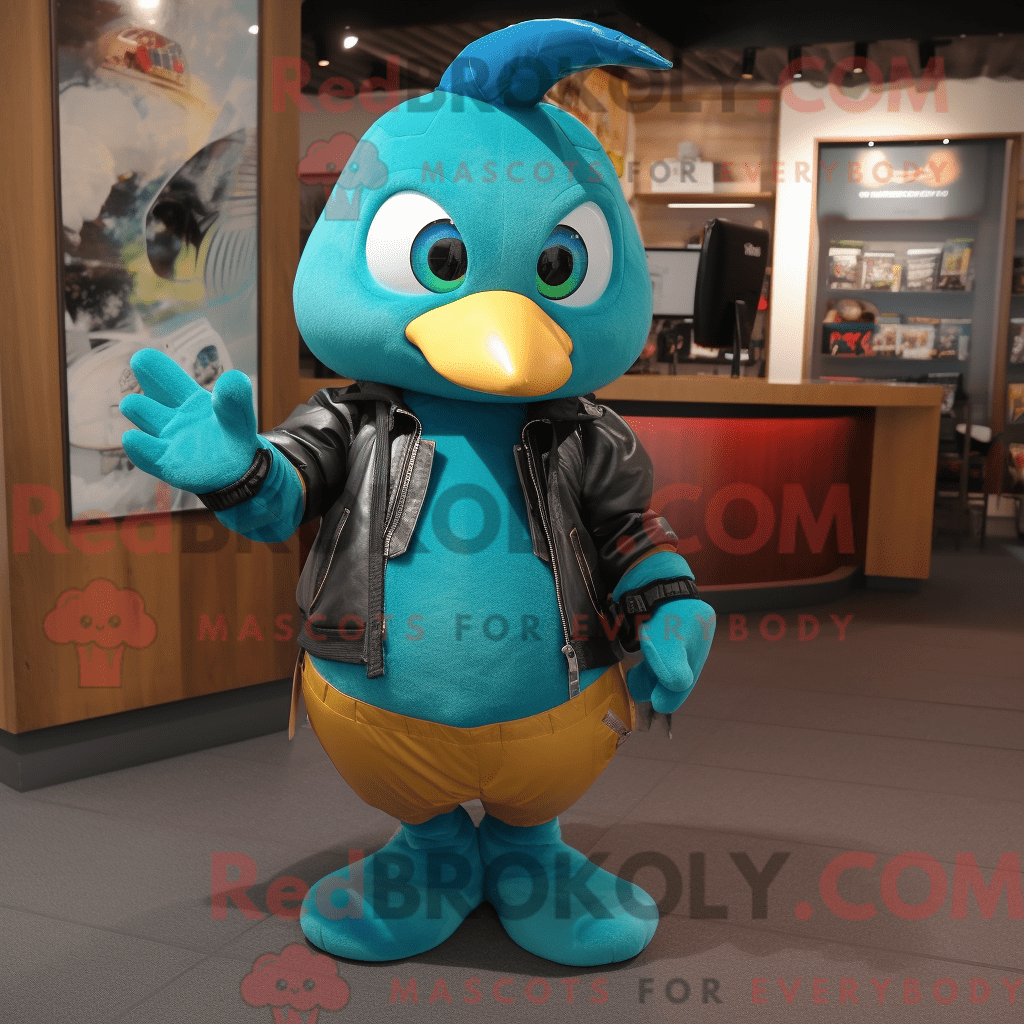 Turquoise Mango REDBROKOLY mascot costume character dressed with a ...