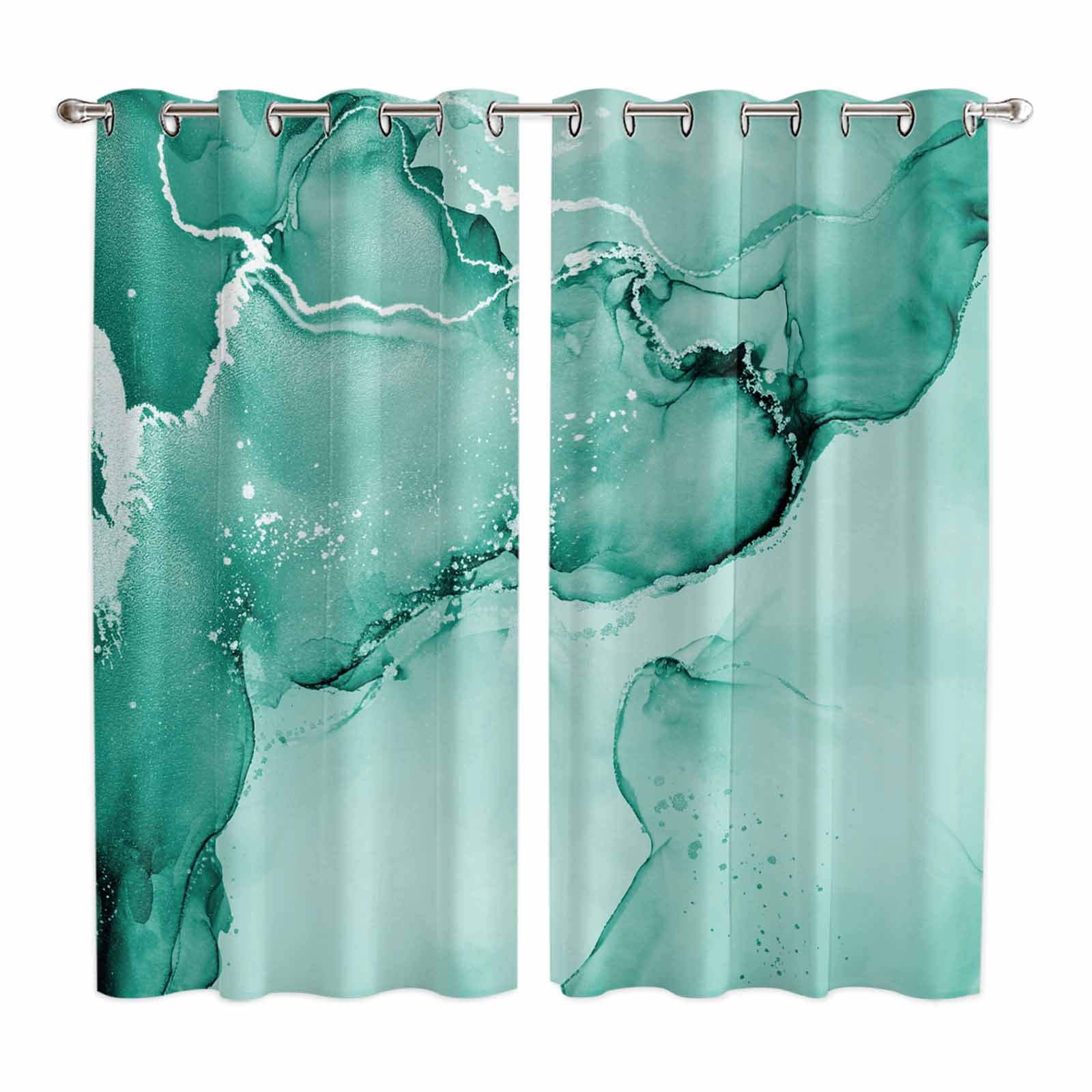 Turquoise Marble Kitchen Curtains 63 Inch Length, Nature Marble Stone ...