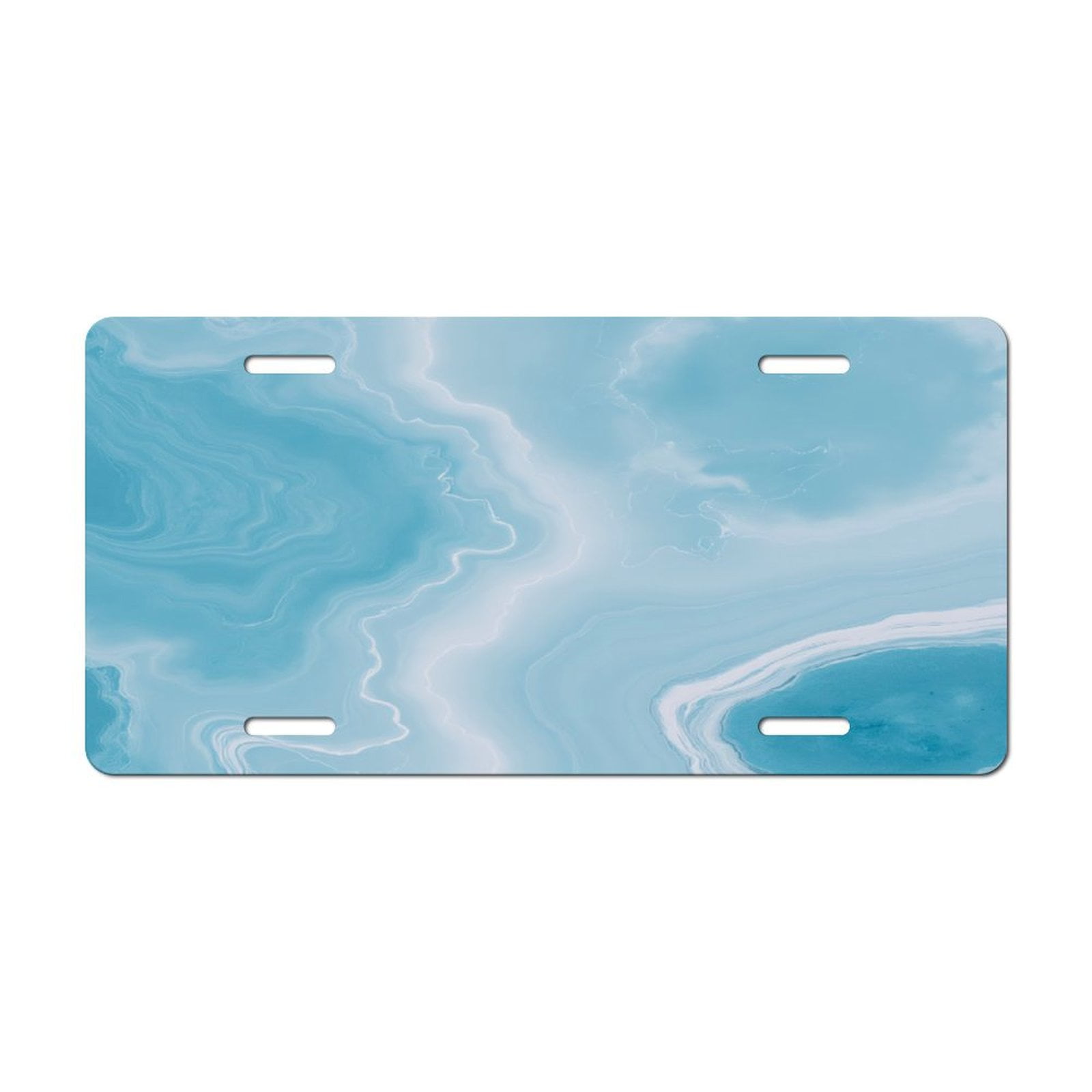 Turquoise Marble Texture License Plate Lightweight Aluminum Automotive ...