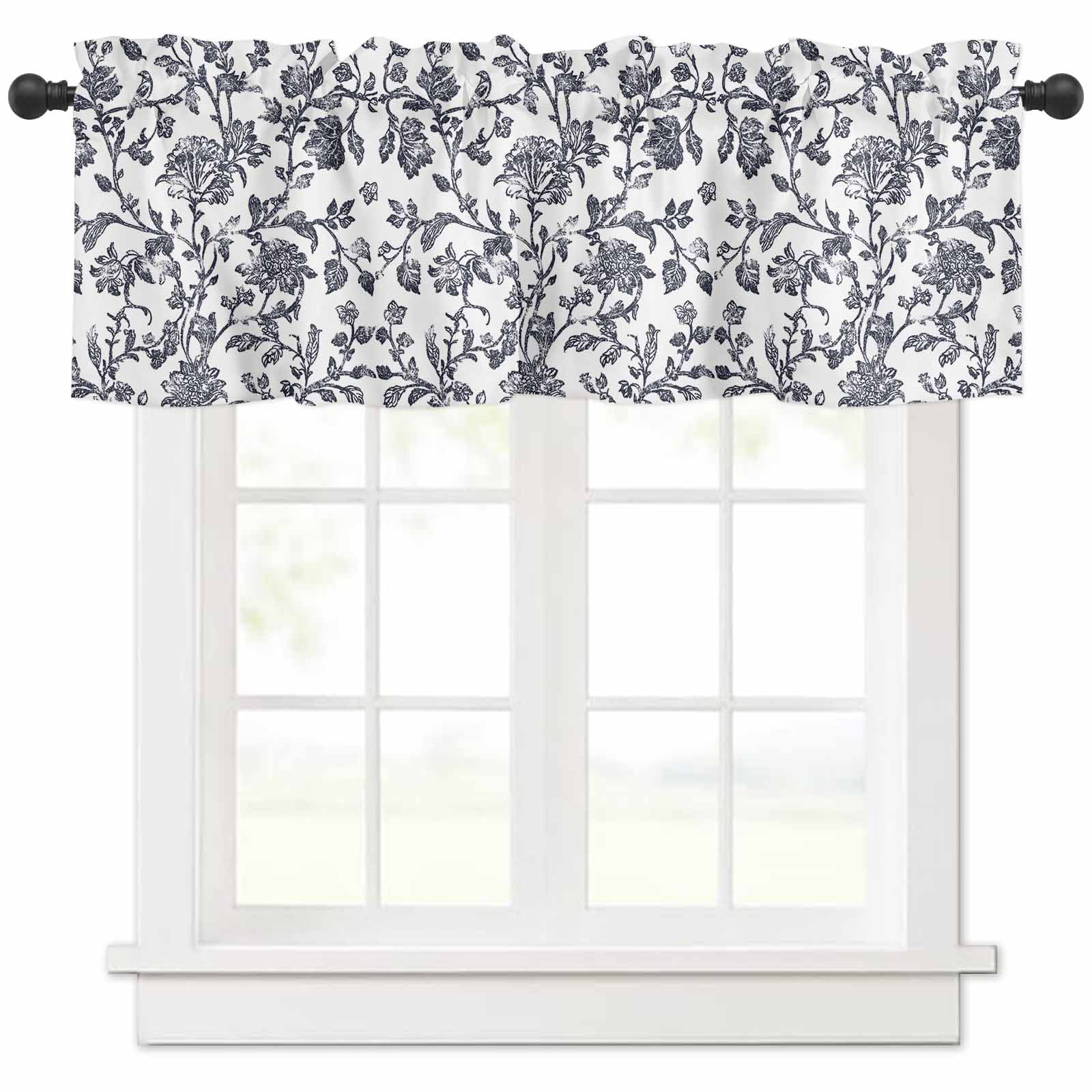 Turquoise Marble Valances for Windows Farmhouse Kitchen Curtains ...